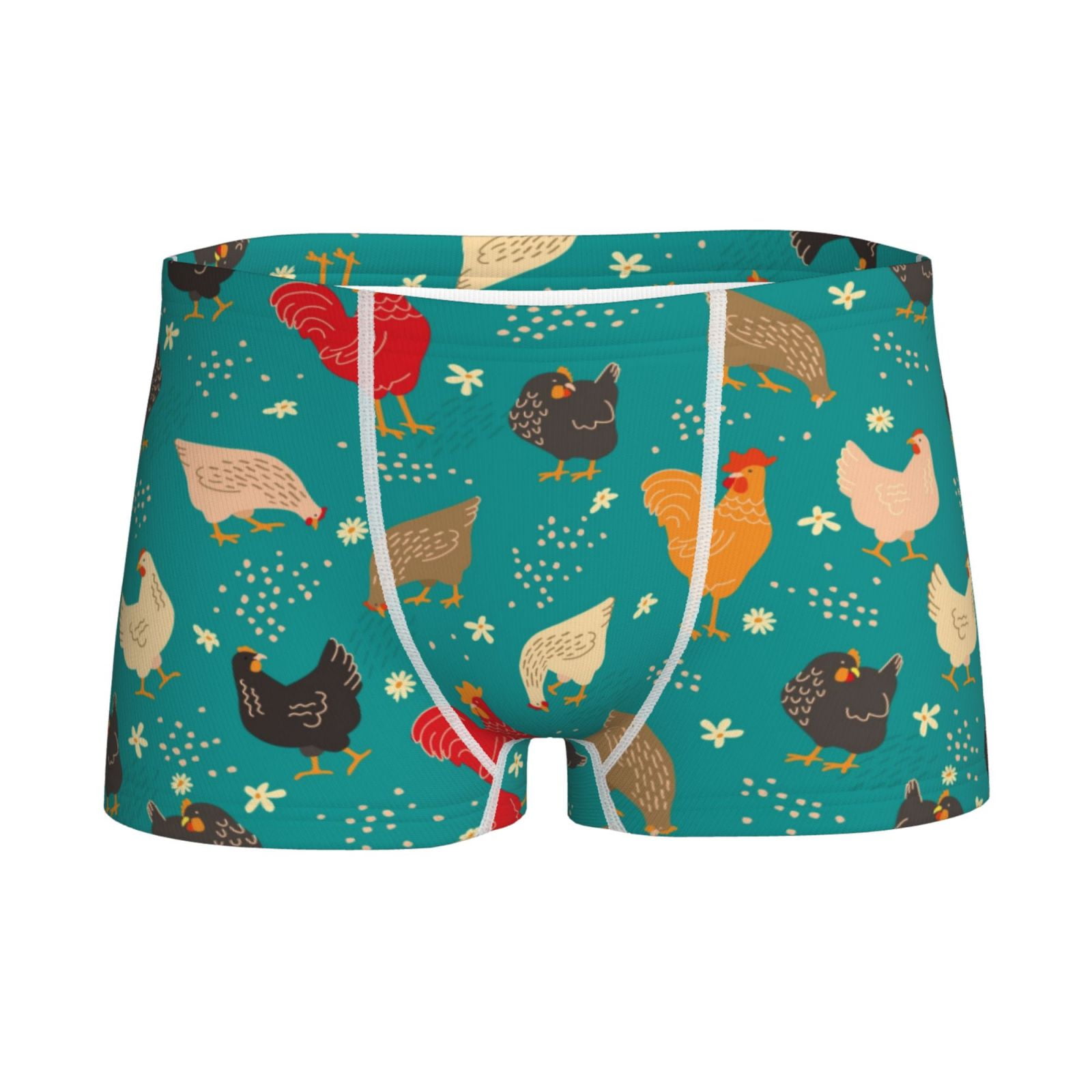 Logiee Hens And Rooster Print Boys' Boxer Briefs,Tween Boy Underwear ...