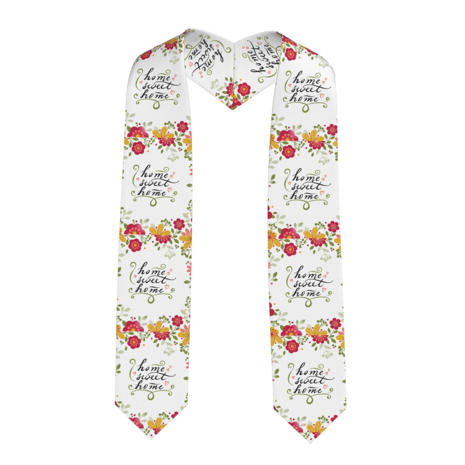 Logiee Home Sweet Home Floral Print Unisex Adult Graduation Stole Shawl ...