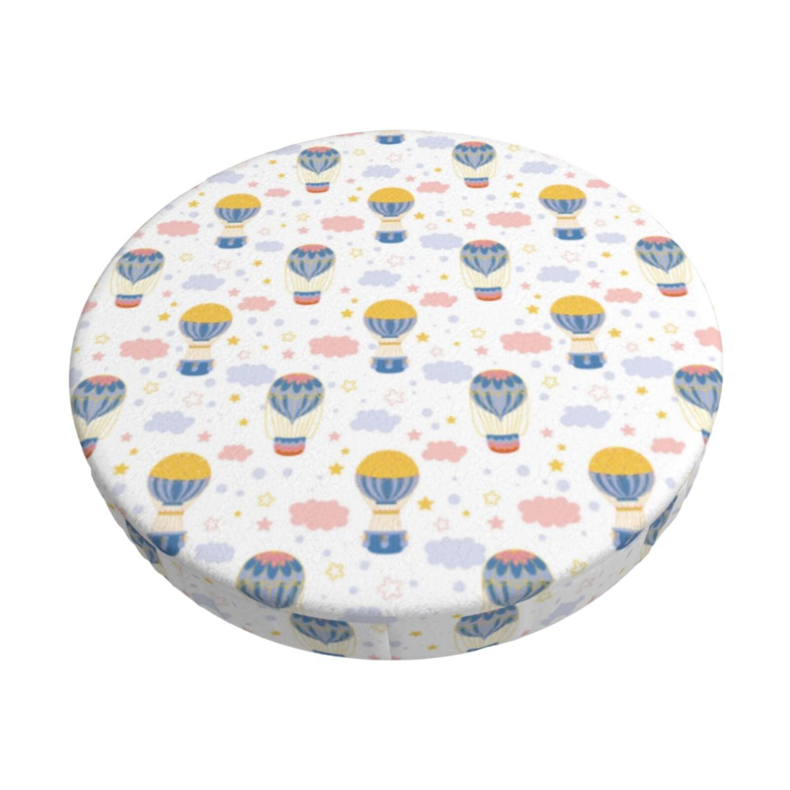 Logiee Hot Air Balloon Print Stool Covers Round,Bar Stool Covers ...