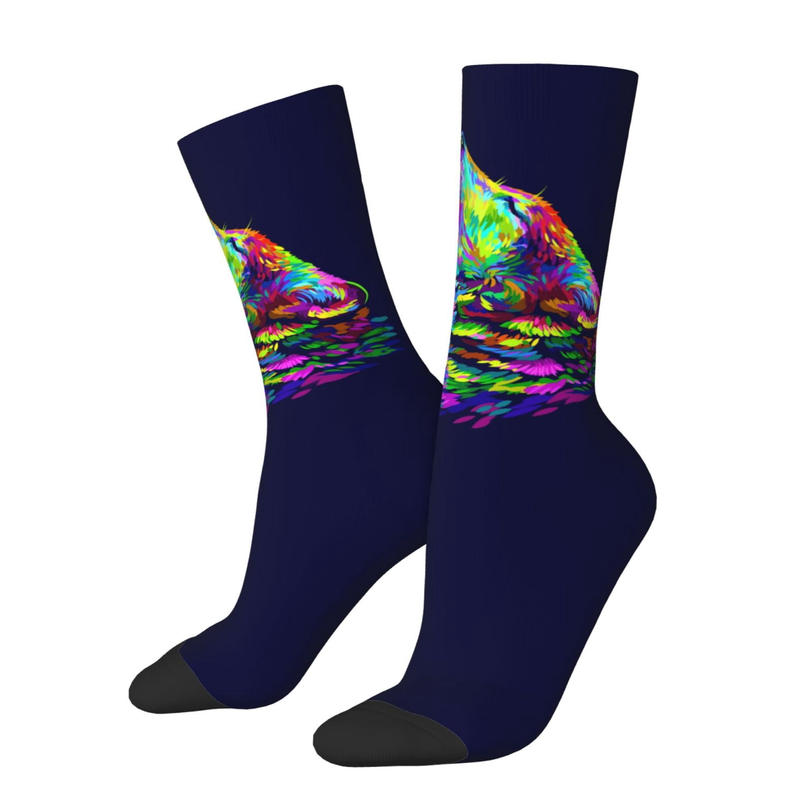 Logiee Howling Wolf Print Adult Socks for Men & Women,Calf Socks, Ankle ...