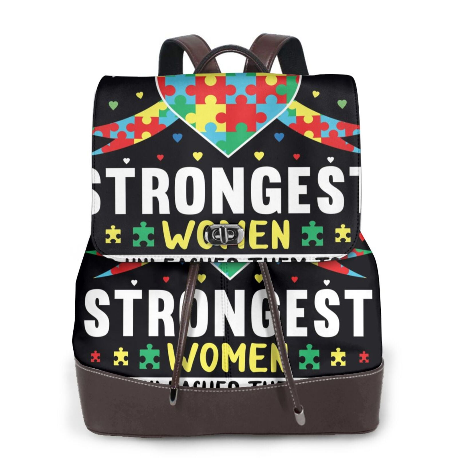 Logiee I Love With Autism Print Backpack Purse for Women,Fashion ...