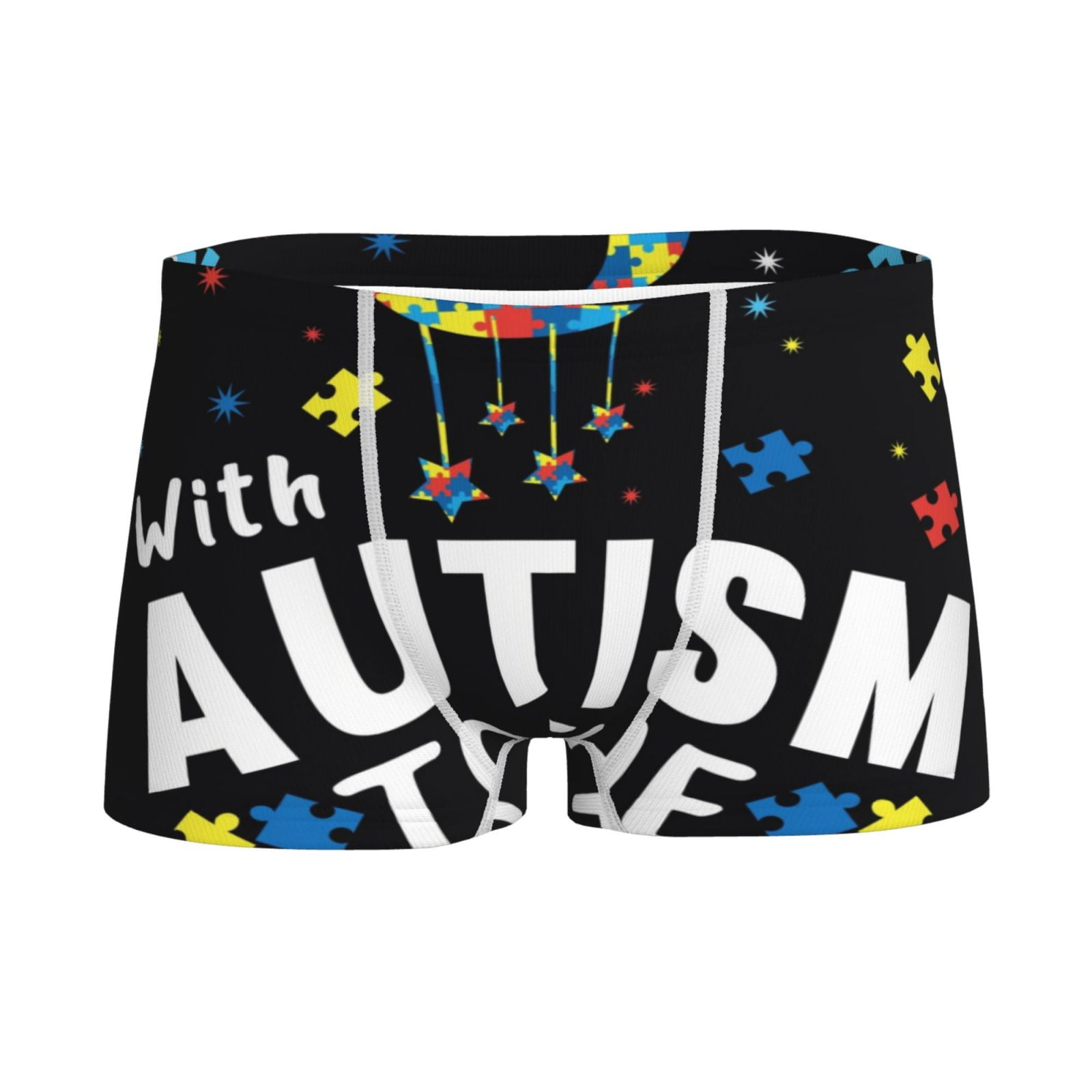 Logiee I Love With Autism To The Moon And Back Print Boys' Boxer Briefs ...