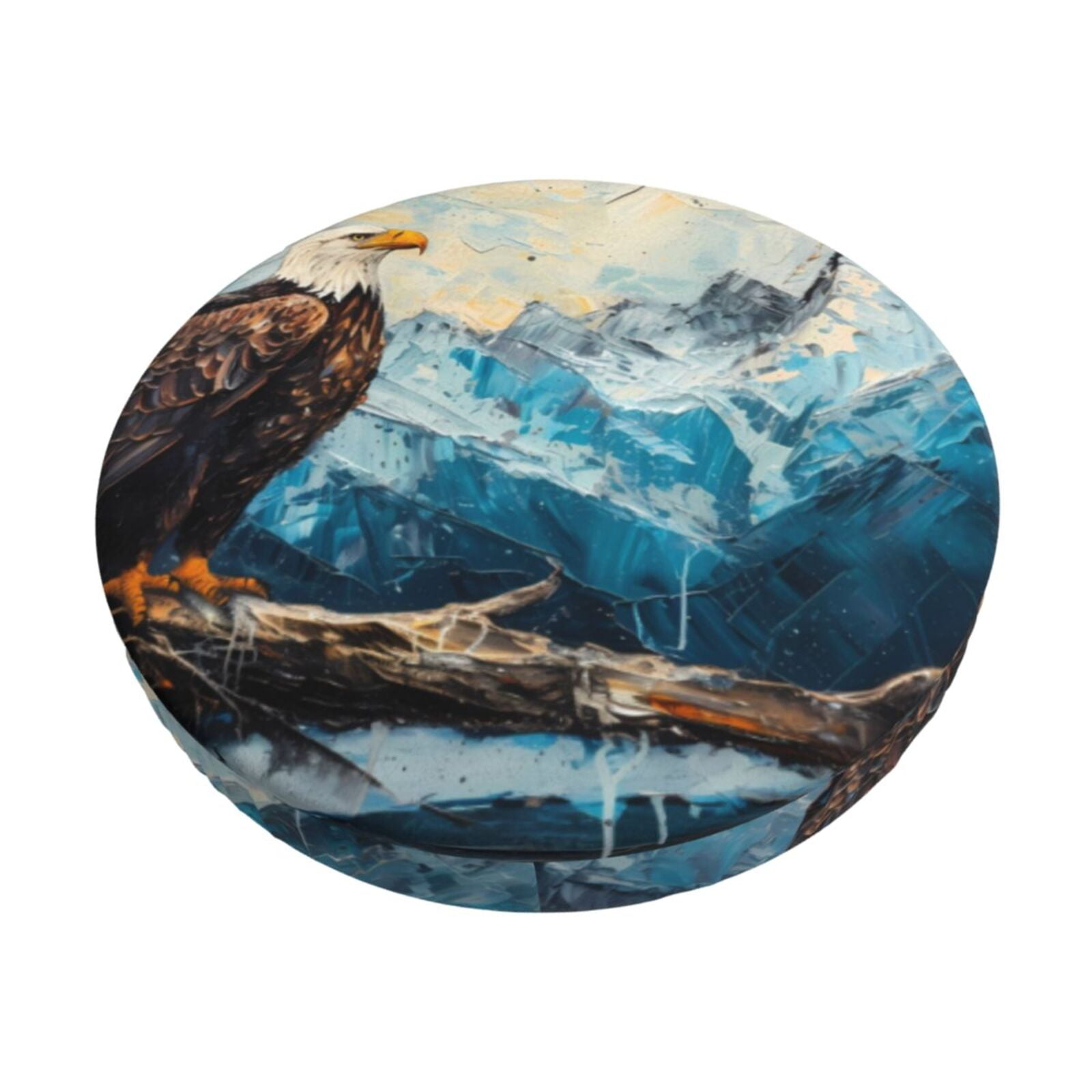 Logiee Iceberg Bald Eagle Print Stool Covers Round,Bar Stool Covers ...