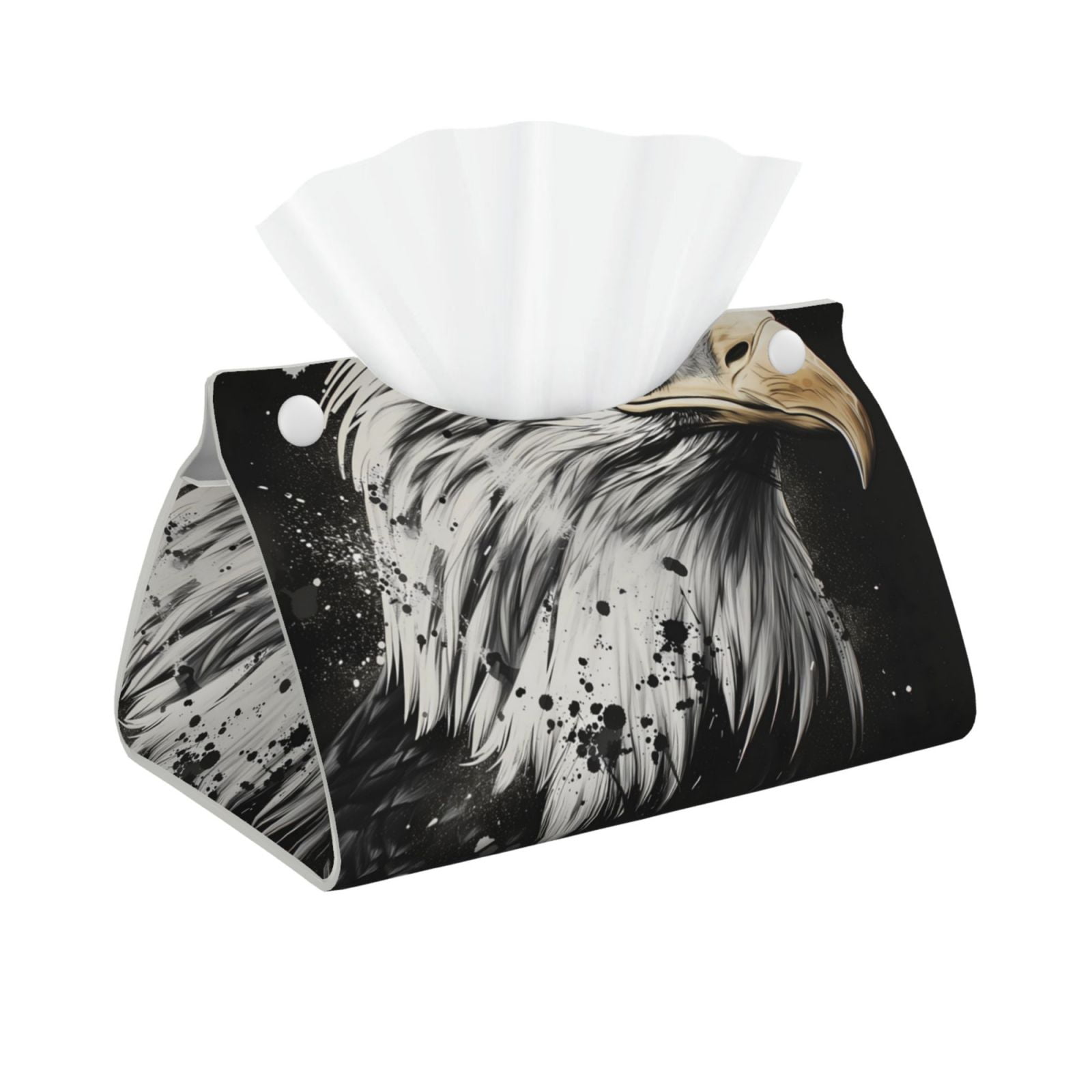 Logiee Ink Style Bald Eagle Print Tissue Box Cover,Stylish Tissue Box ...
