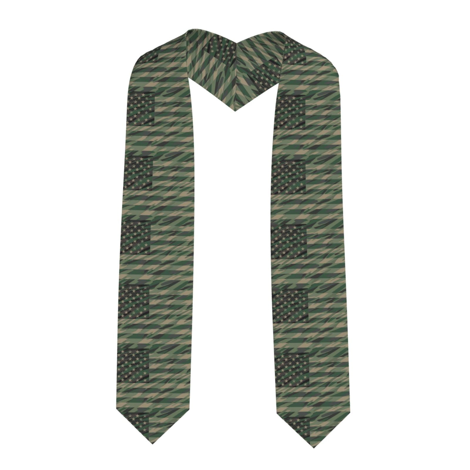 Logiee Jungle Green Camo USA Flag Print Unisex Adult Graduation Stole ...
