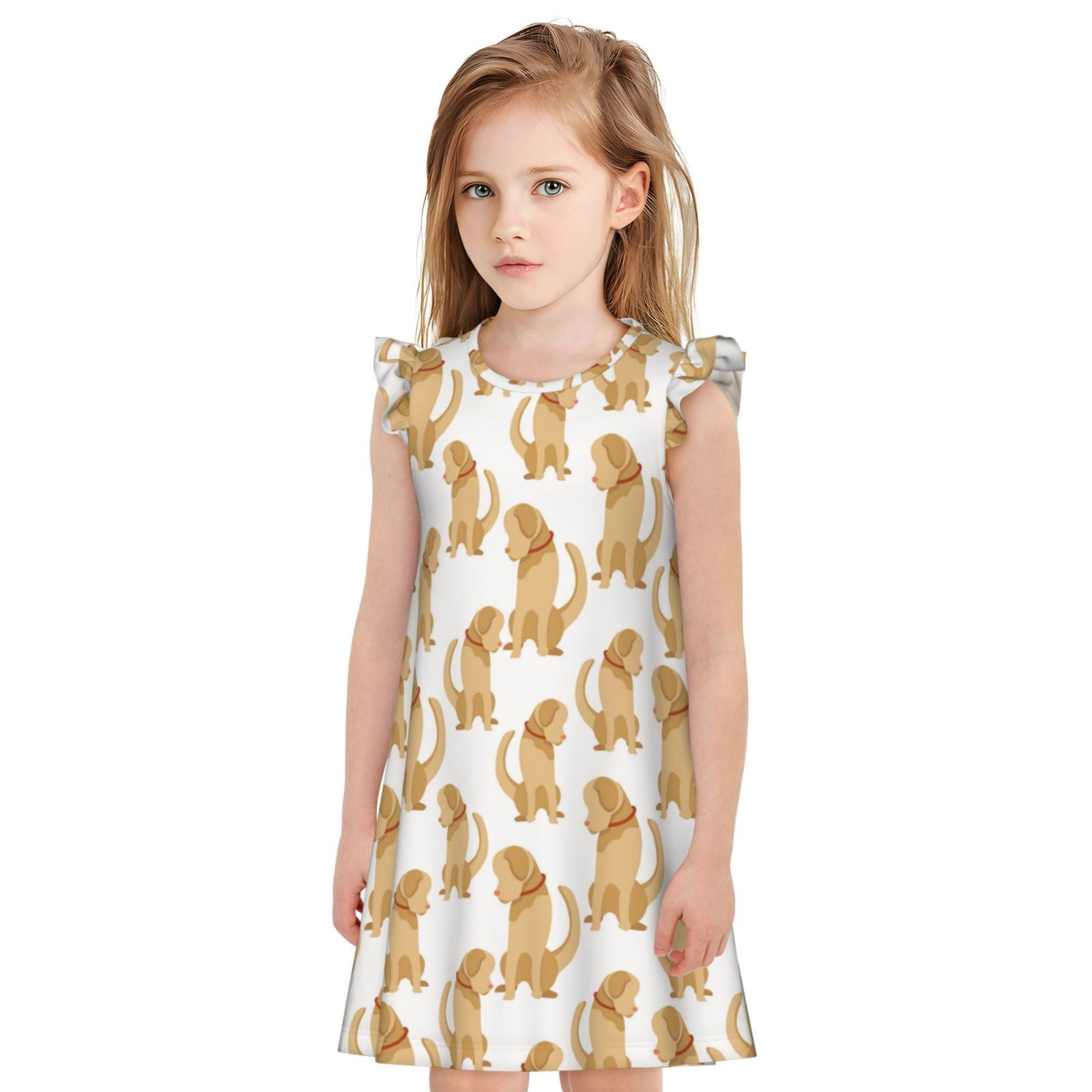 Logiee Labrador Retriever Dog Print Girls Nightgowns,Casual Dress ...