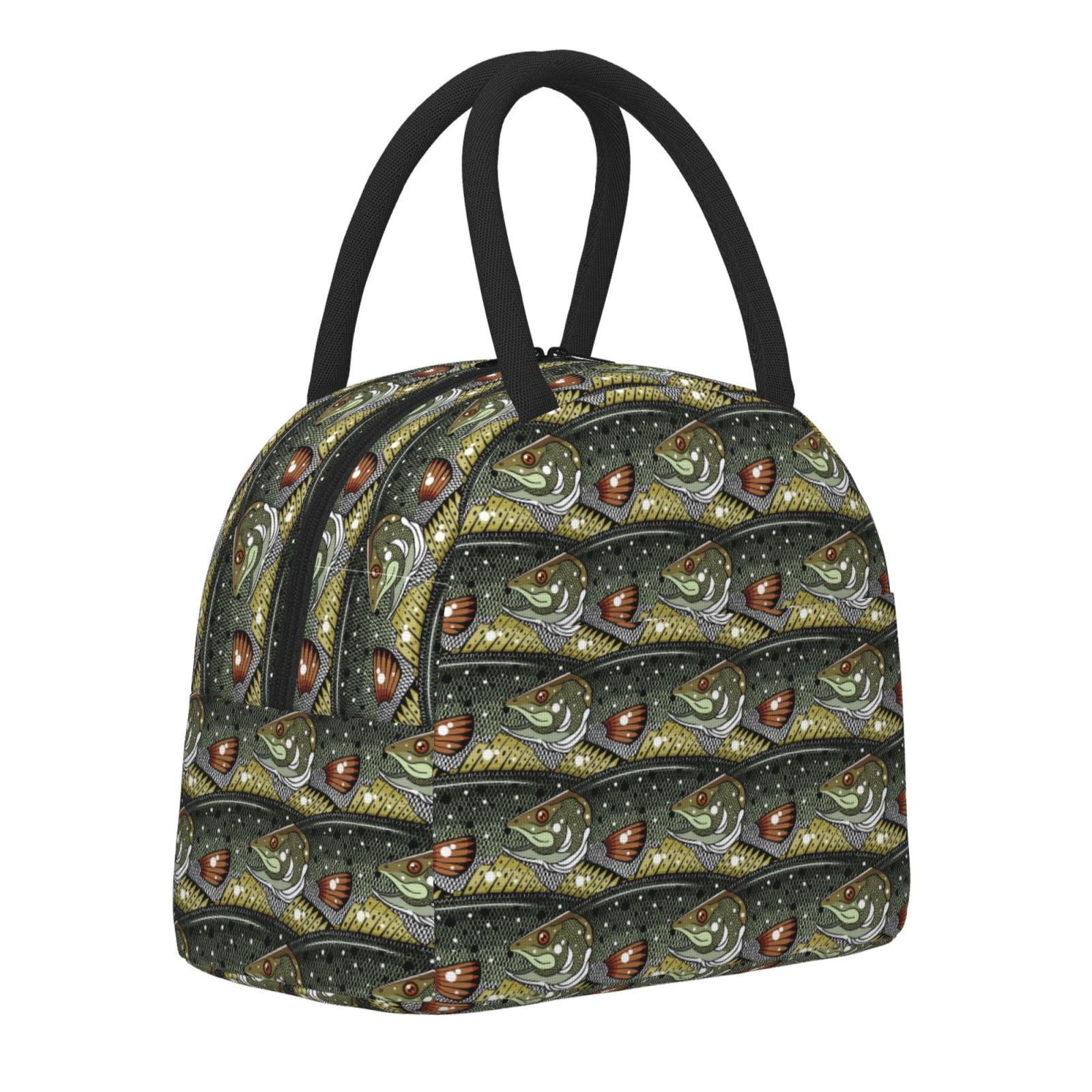 Logiee Largemouth Bass Fish Print Lunch Bag for Women & Men,Adult ...