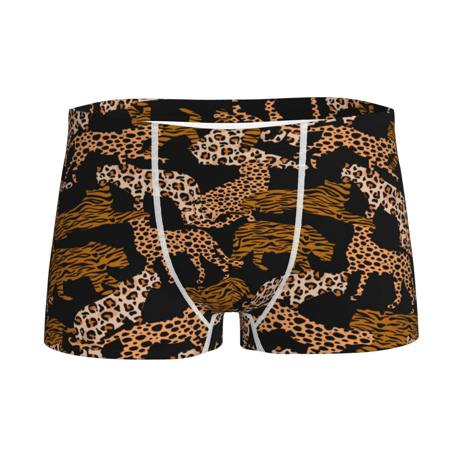 Logiee Leopard Print Print Boys' Boxer Briefs,Tween Boy Underwear-Small ...