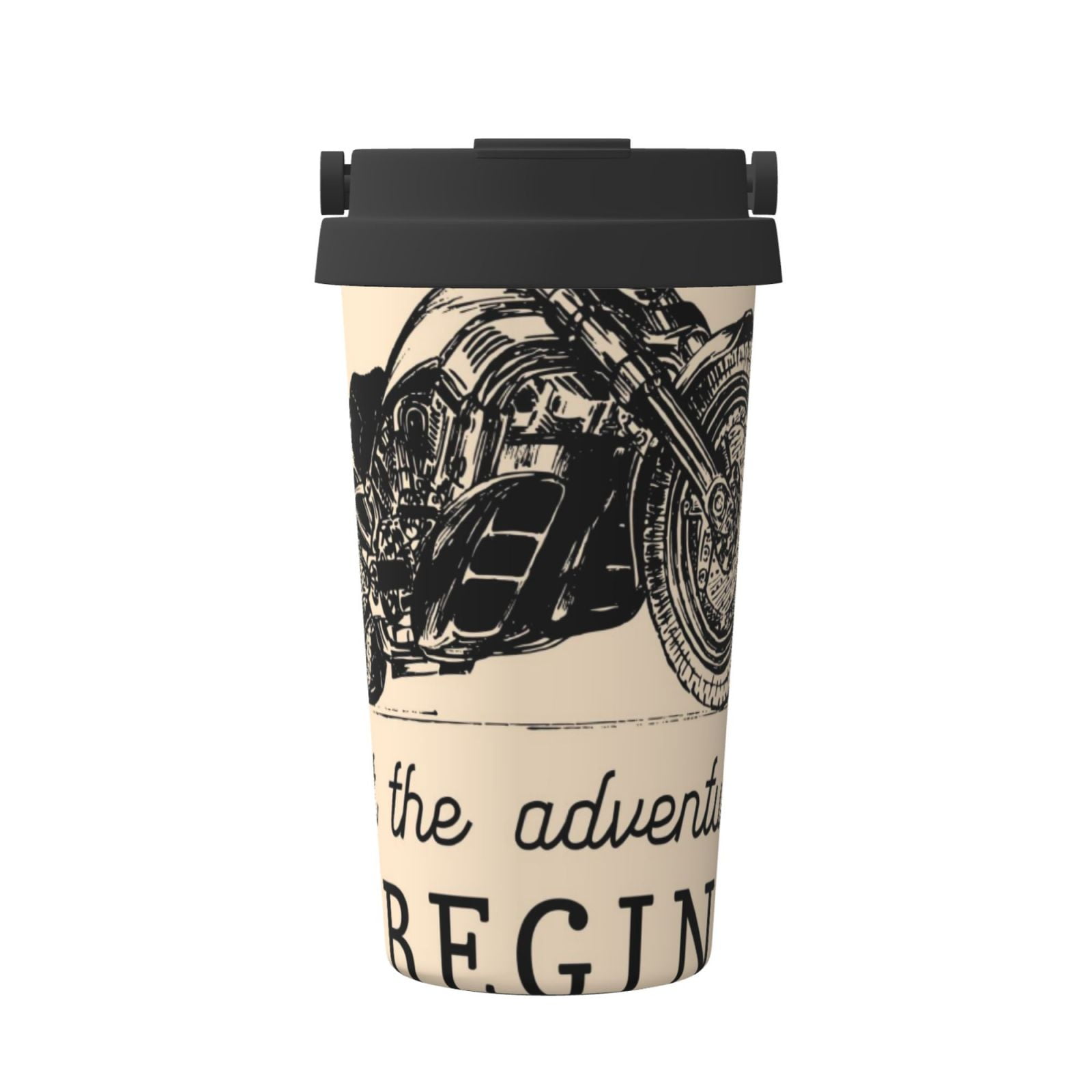 Logiee Let The Adventure Begin Print Stainless Steel Coffee Tumbler ...
