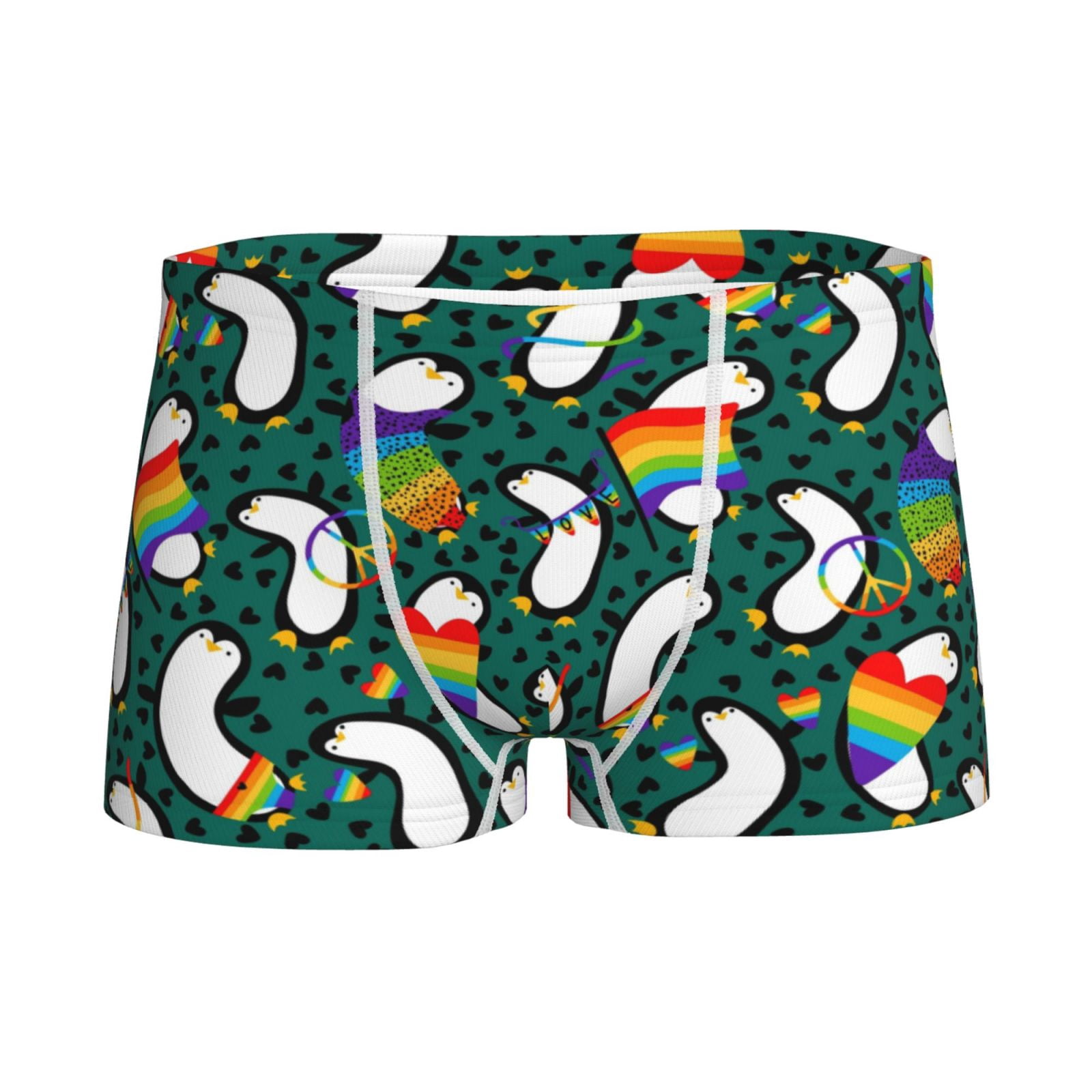 Logiee Lgbt Penguin Print Boys' Boxer Briefs,Tween Boy Underwear-Large ...