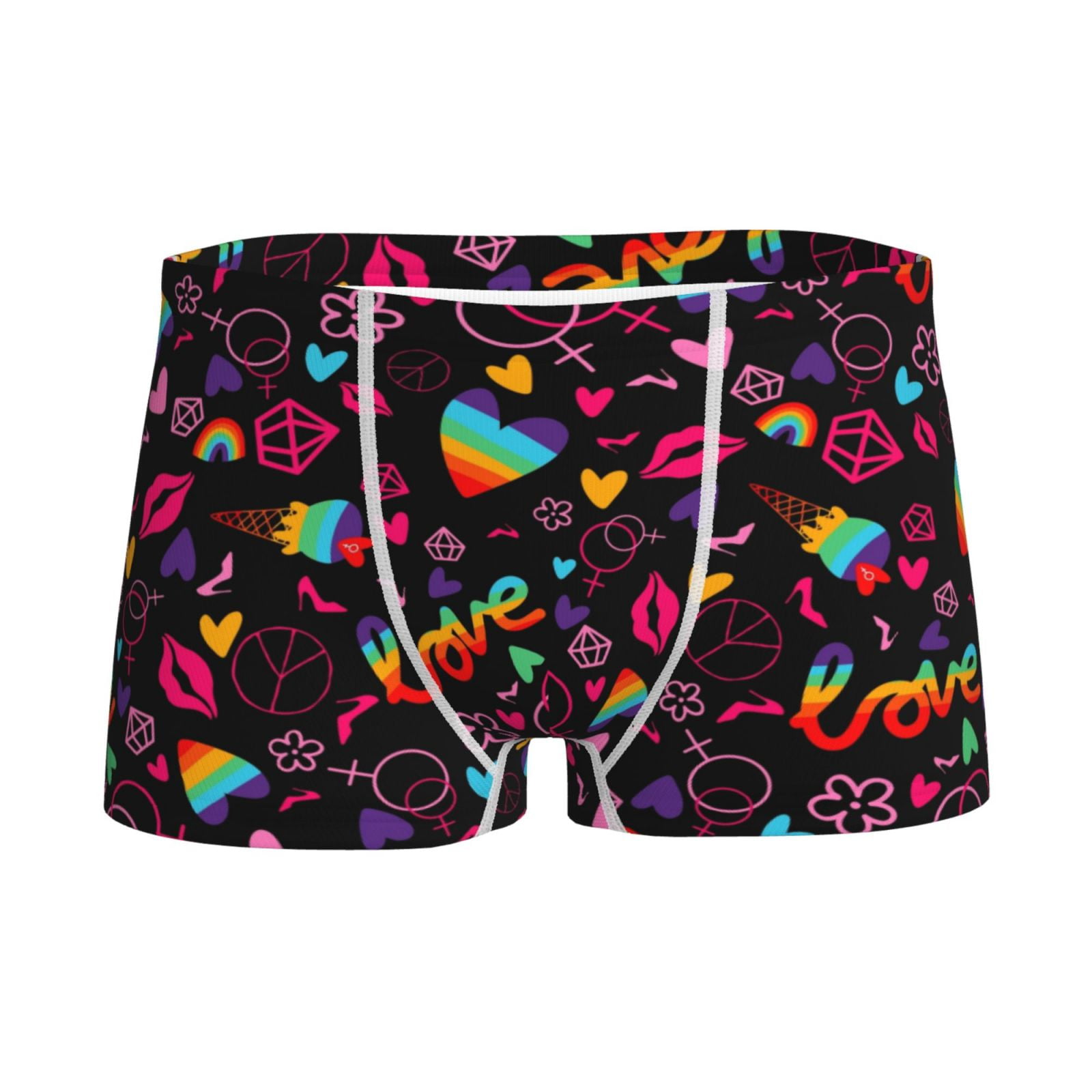 Logiee Lgbt Rainbow For Pride Print Boys' Boxer Briefs,Tween Boy ...