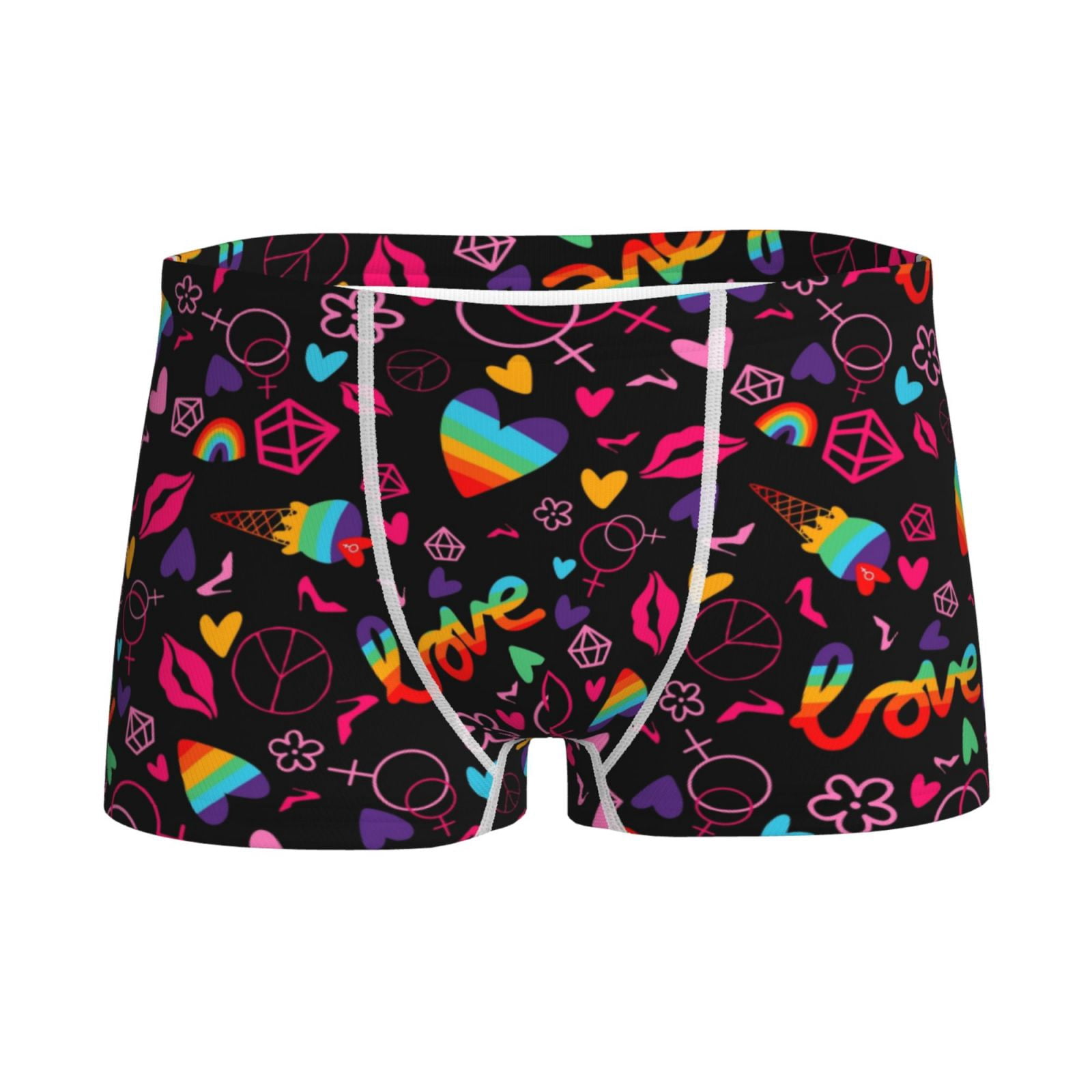 Logiee Lgbt Rainbow For Pride Print Boys' Boxer Briefs,Tween Boy ...