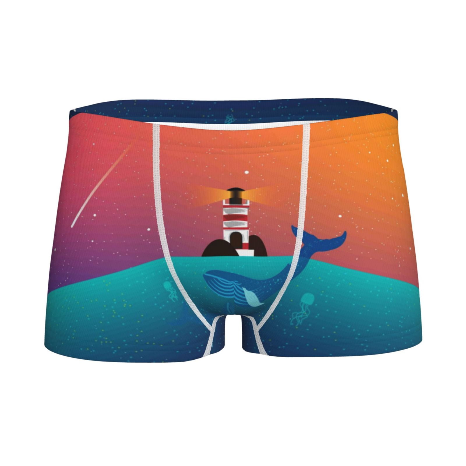 Logiee Lighthouse and Whale Print Boys' Boxer Briefs,Tween Boy ...