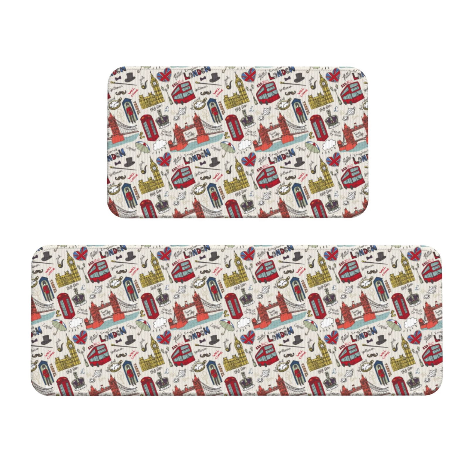 Logiee London Landmark1 Print Kitchen Mats for Floor Sets of 2 ...