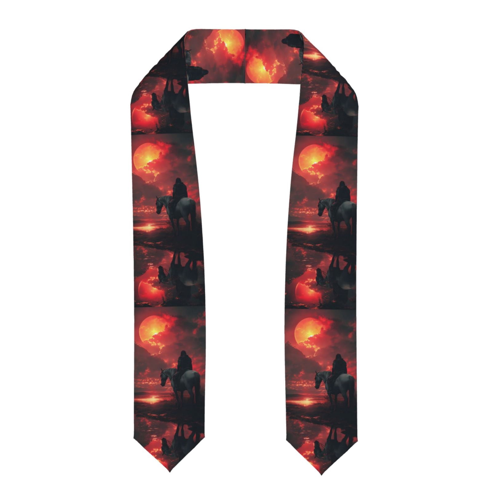 Logiee Lone Rider Under Red Sky Print Unisex Adult Graduation Stole ...