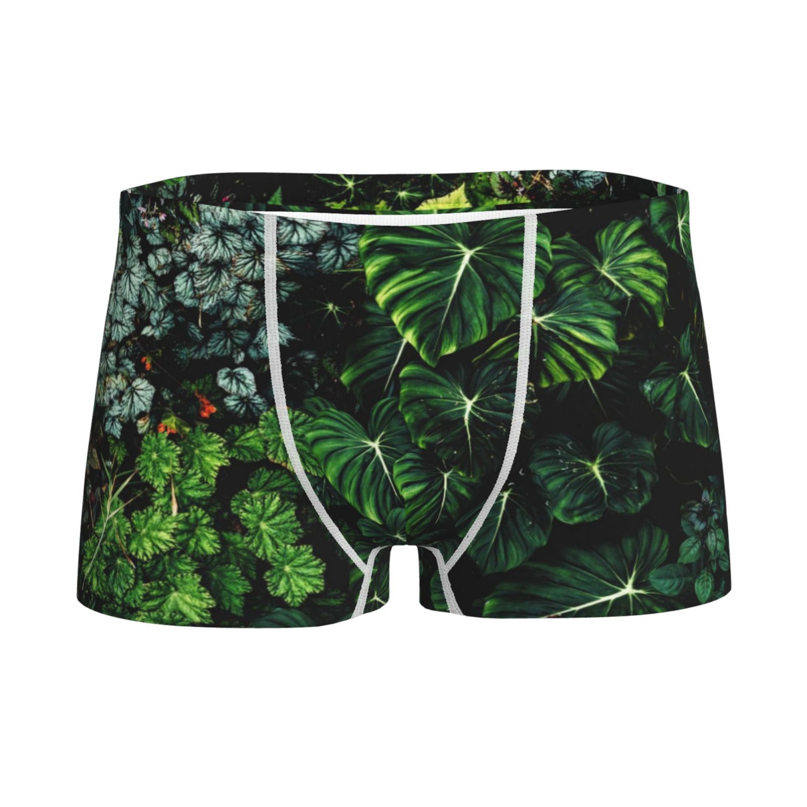 Logiee Lush Foliage Green Plant Print Boys' Boxer Briefs,Tween Boy ...