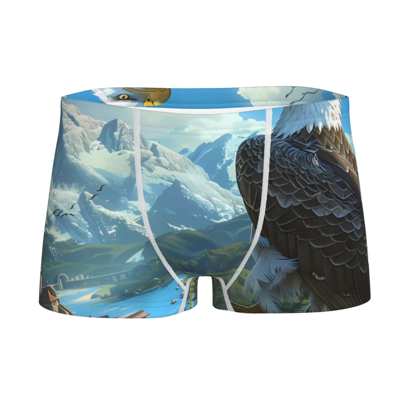 Logiee Majestic Eagle Over Castle Print Boys' Boxer Briefs,Tween Boy ...