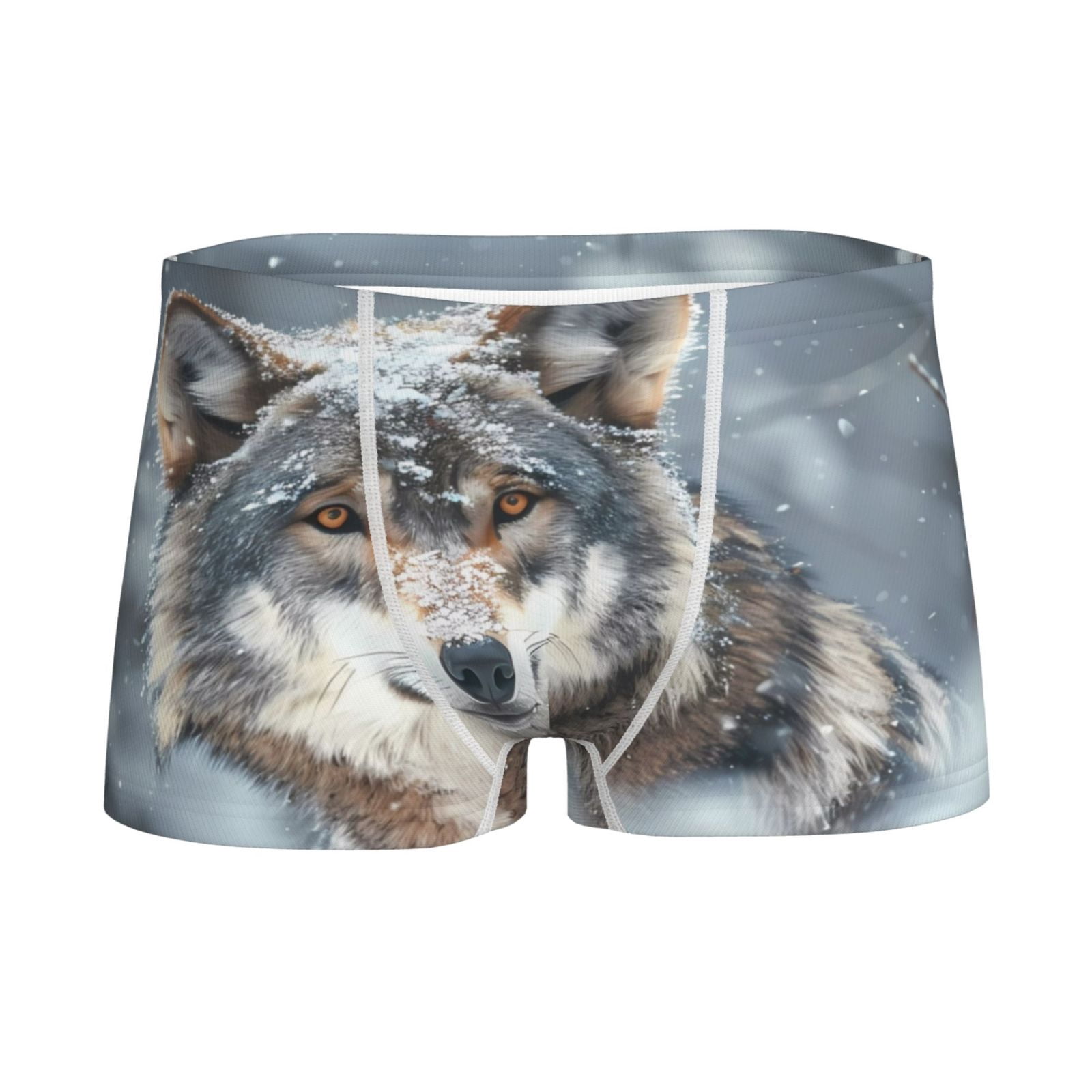 Logiee Majestic Snowy Wolf Print Boys' Boxer Briefs,Tween Boy Underwear ...