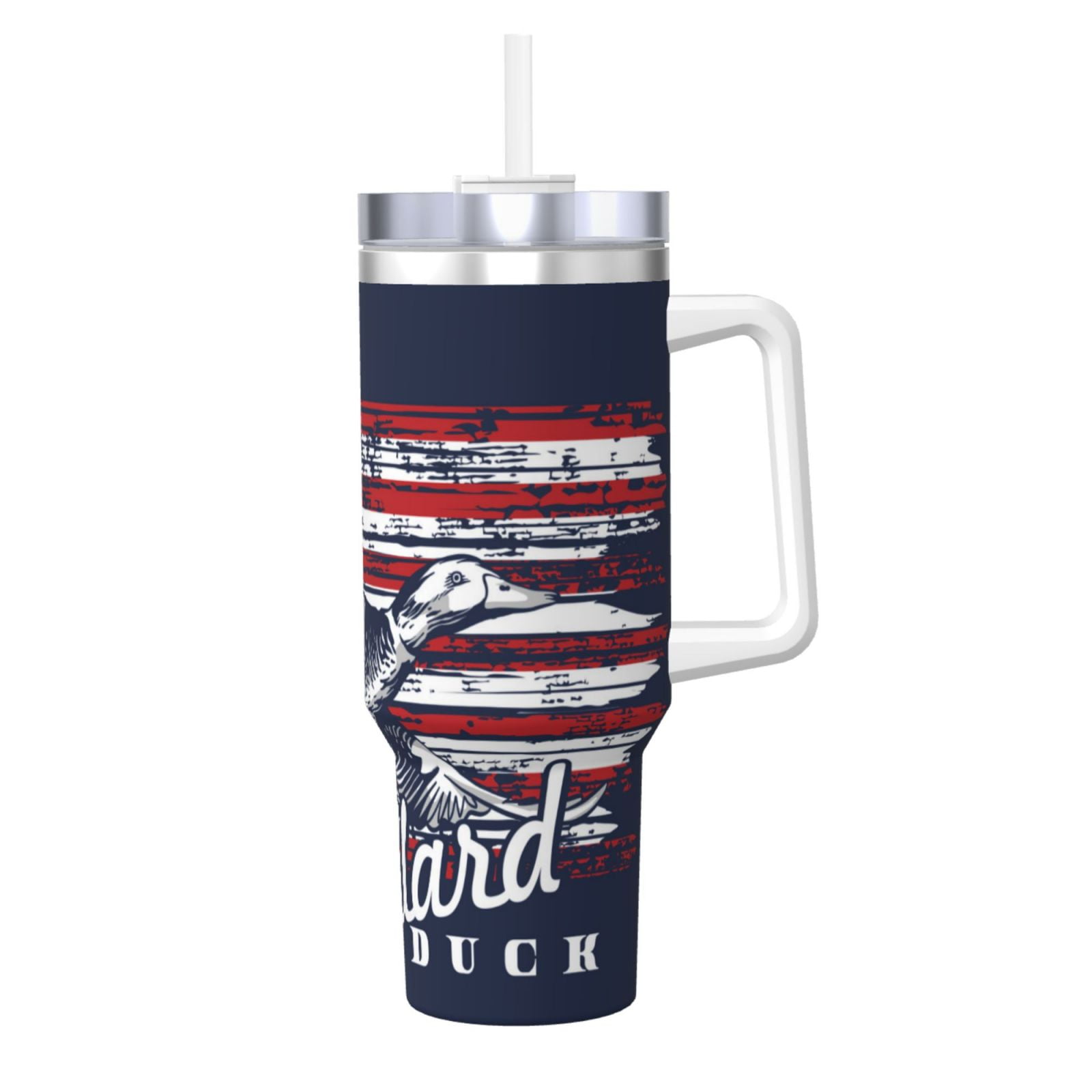 Logiee Mallard Duck With American Flag Print 40OZ Ice Bully Cup with ...