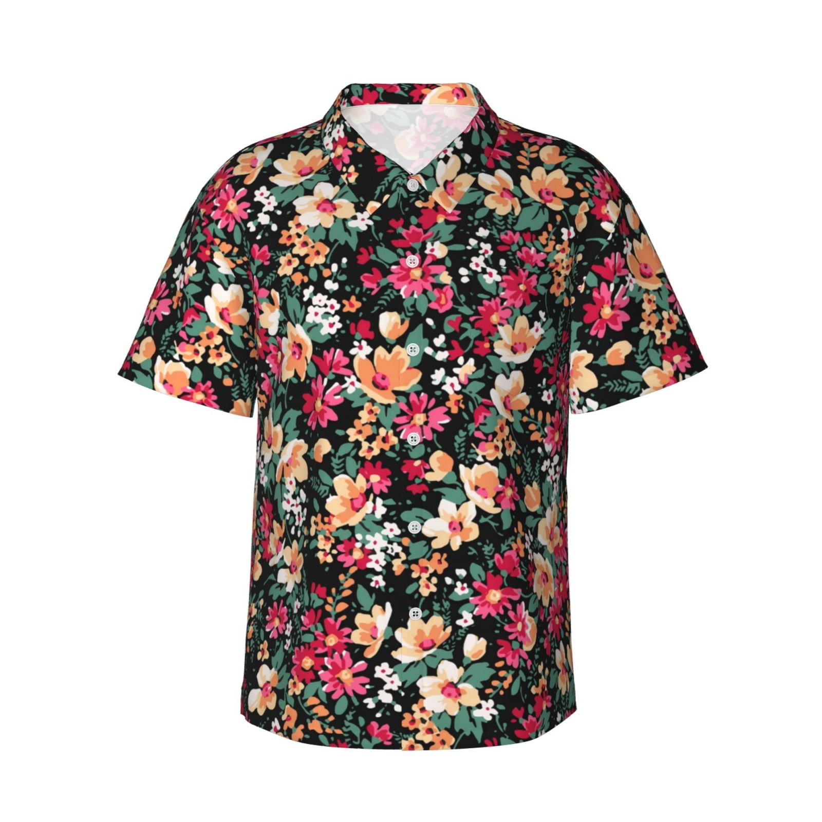 Logiee Many Kind Of Flowers Print Mens Hawaiian Shirts,Loose-Fit Short ...