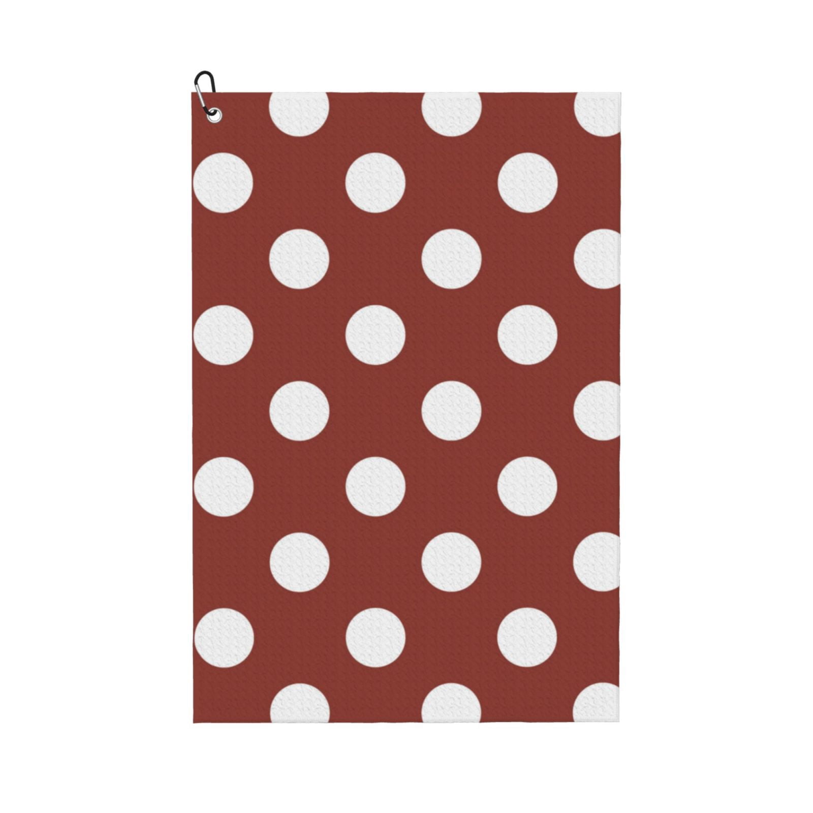 Logiee Maroon And White Polka Dot Print Golf Towels,16" x 24" Portable ...