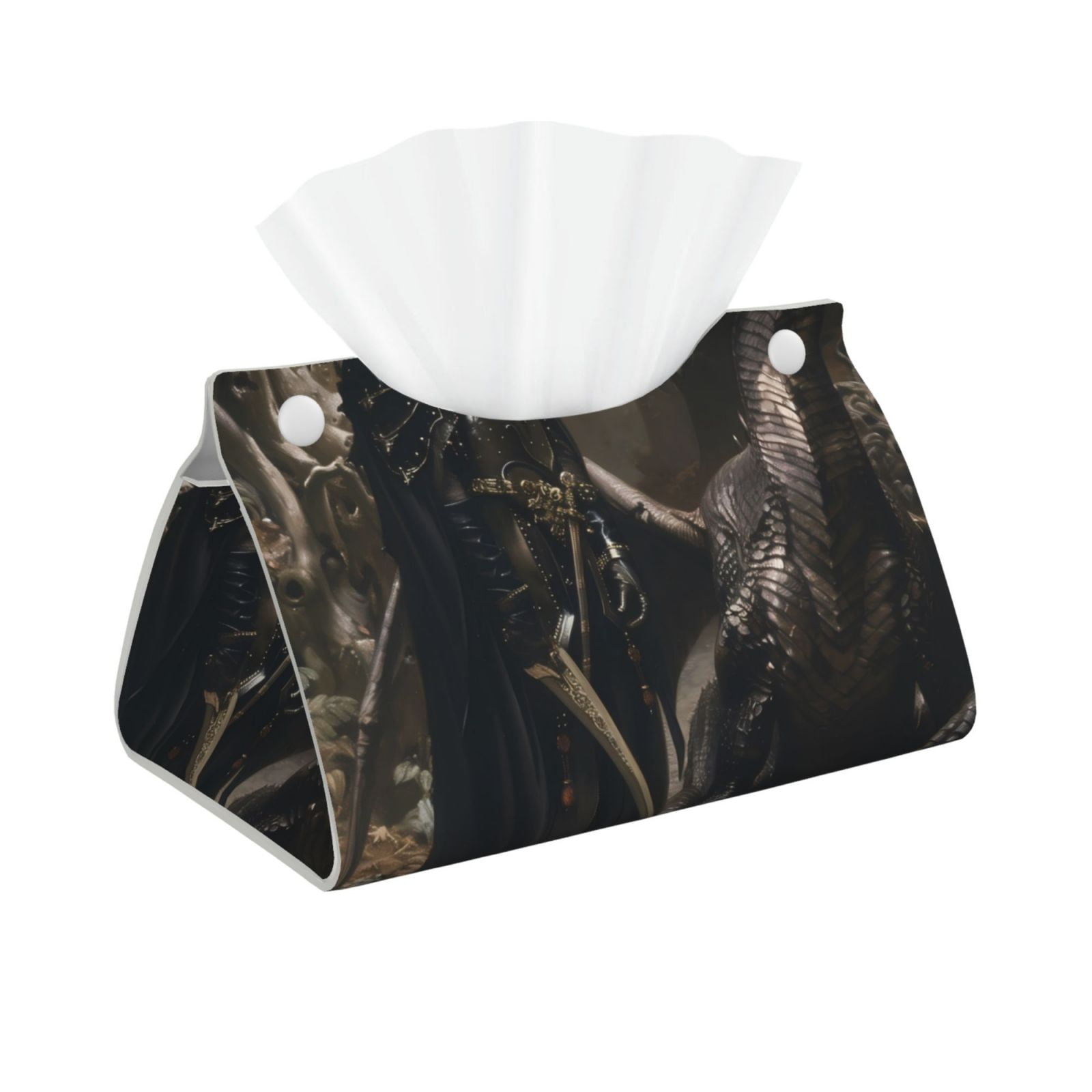 Logiee Medieval Knight And Dragon Print Tissue Box Cover,Stylish Tissue ...