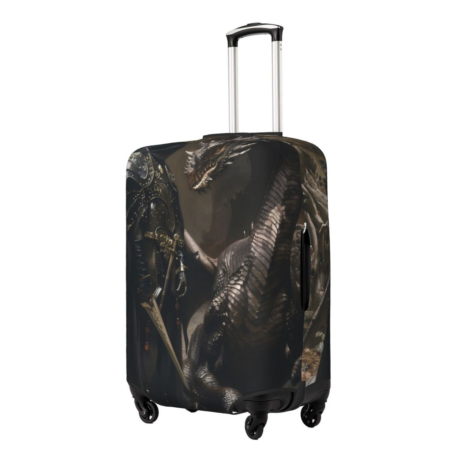 Logiee Medieval Knight And Dragon Print Travel Luggage Cover,Suitcase ...