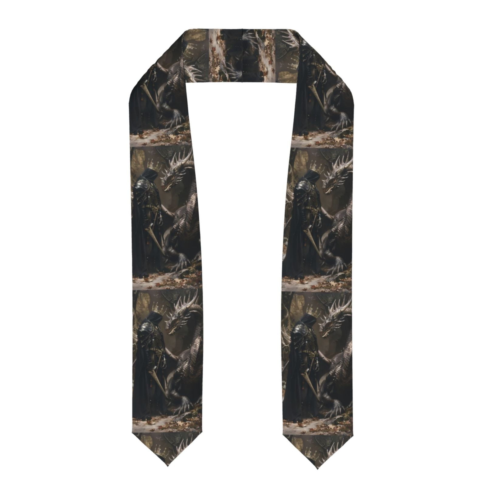 Logiee Medieval Knight And Dragon Print Unisex Adult Graduation Stole ...