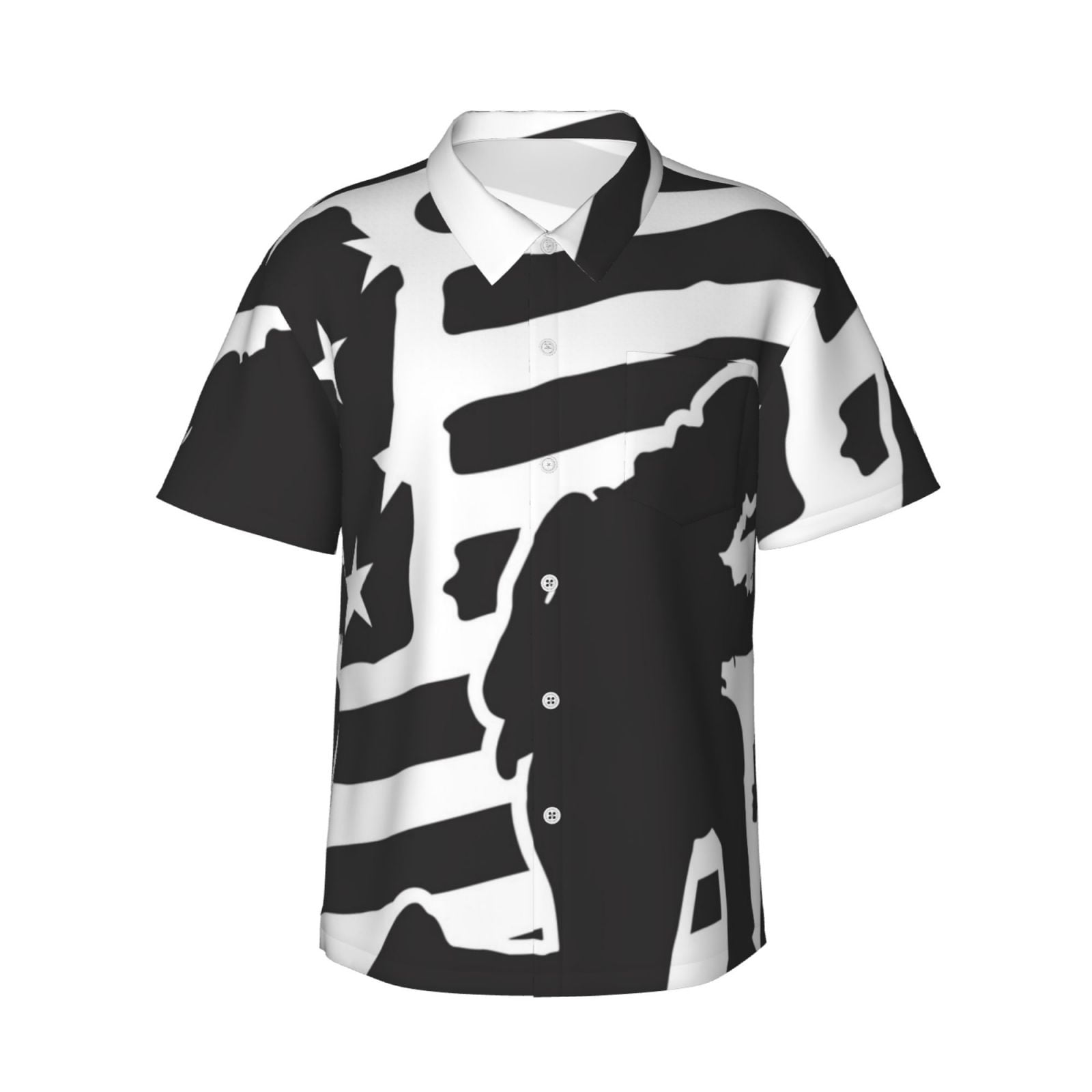Logiee Memorial Day1 Print Mens Hawaiian Shirts,Loose-Fit Short Sleeve ...