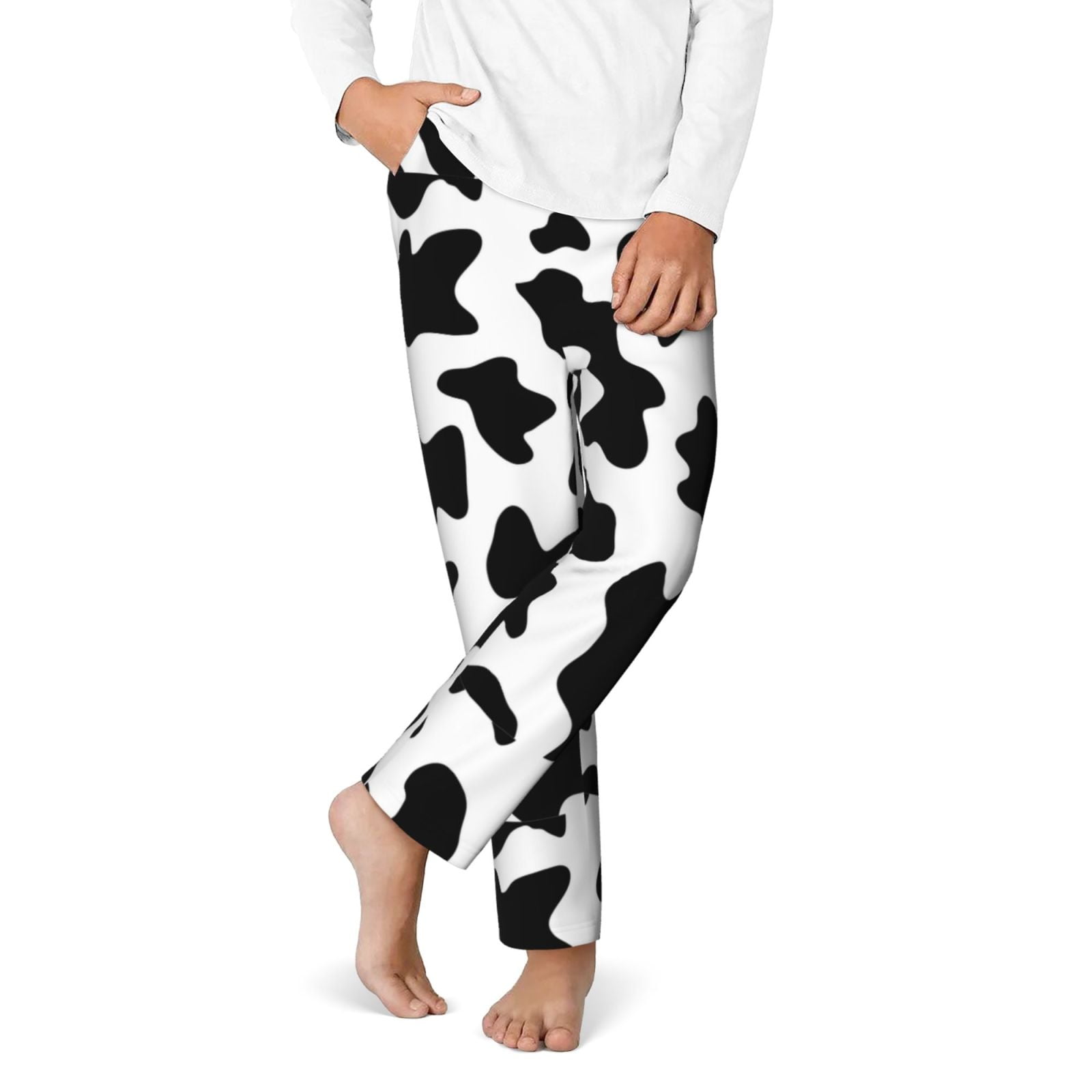Logiee Milk Cow Print Teenagers' Pajama Pants ,Boys Bottoms,Long Sleep ...