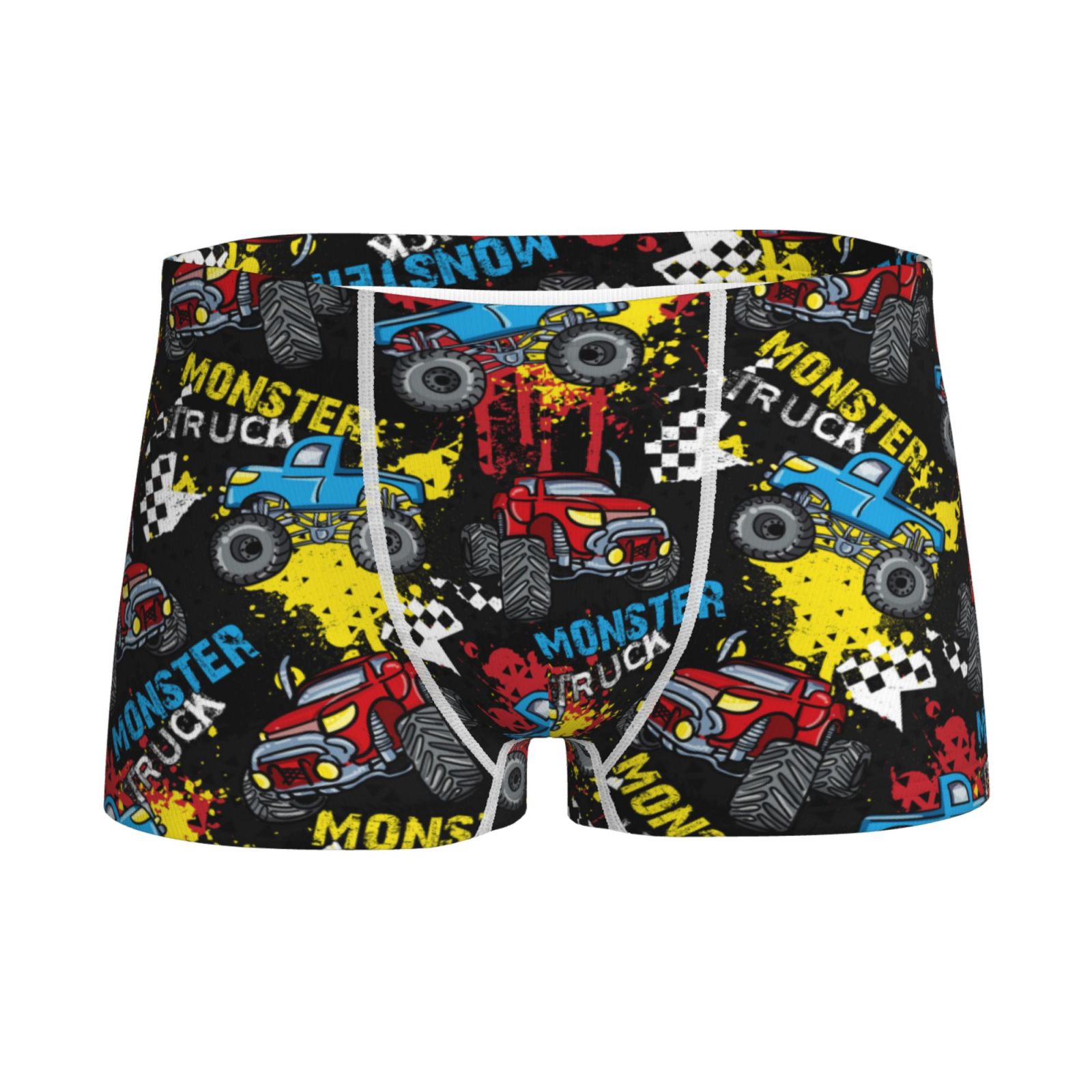 Logiee Monster Car Print Boys' Boxer Briefs,Tween Boy Underwear-Medium ...