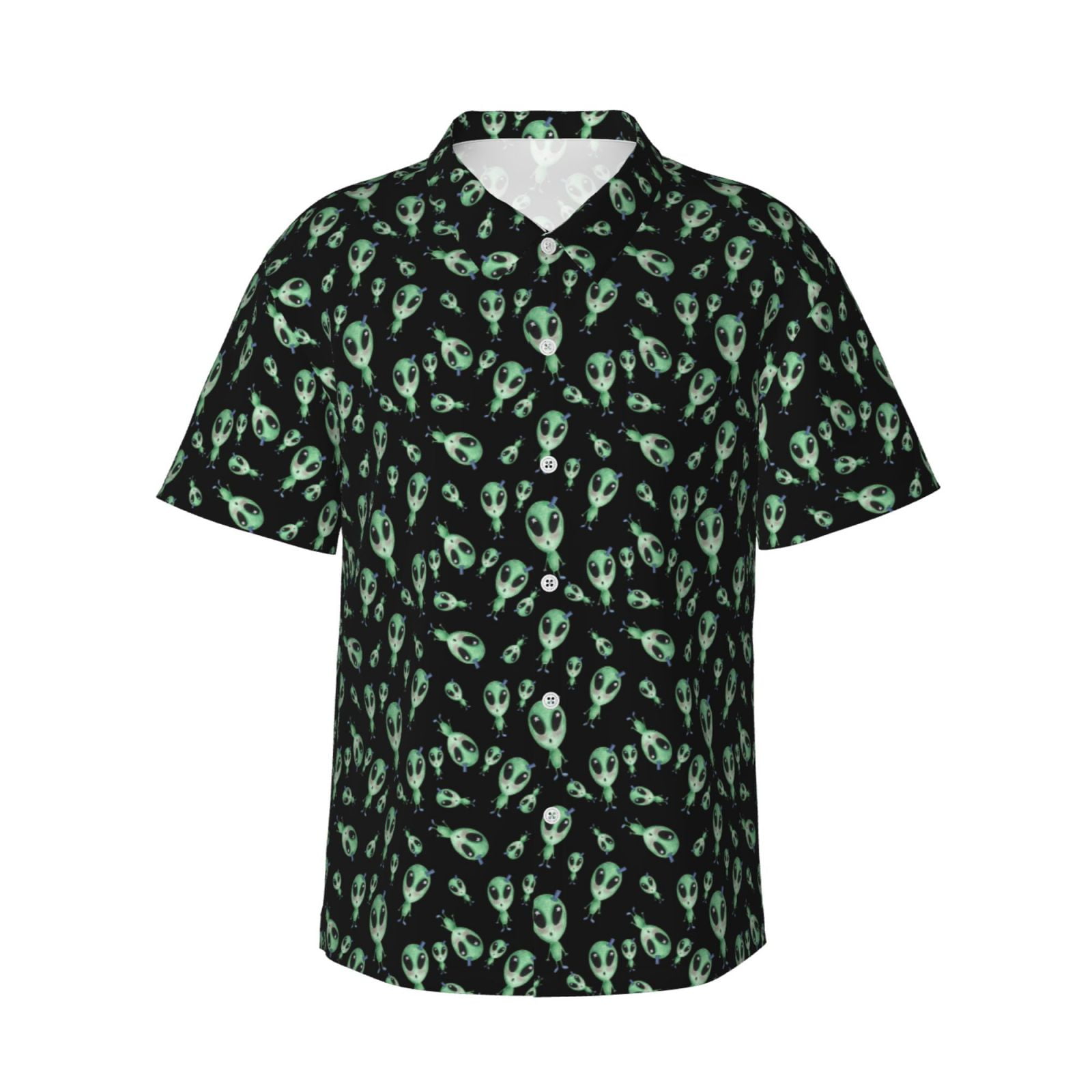 Logiee Monster Cartoons Print Mens Hawaiian Shirts,Loose-Fit Short ...