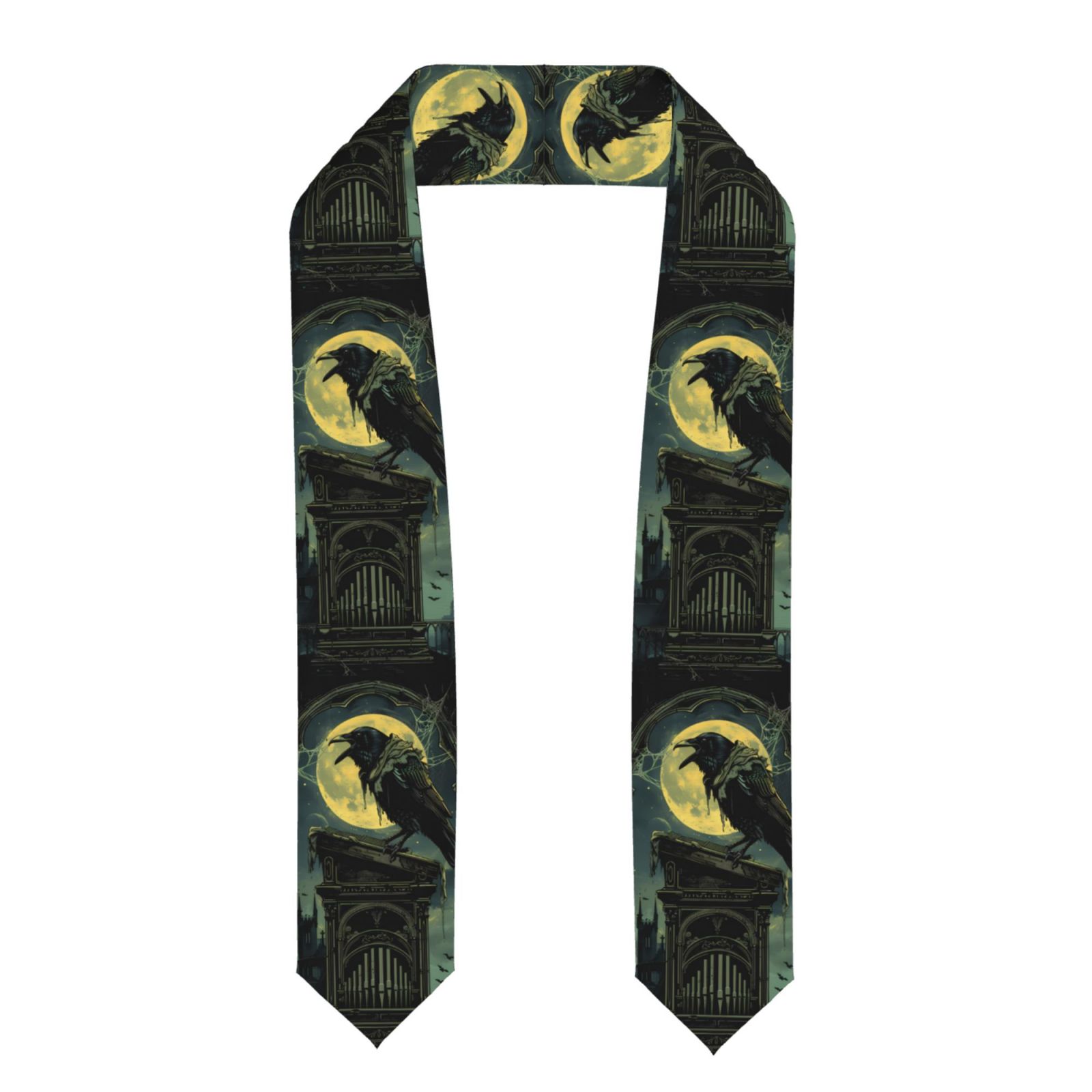 Logiee MoonNight Sky Crow Print Unisex Adult Graduation Stole Shawl 72 ...