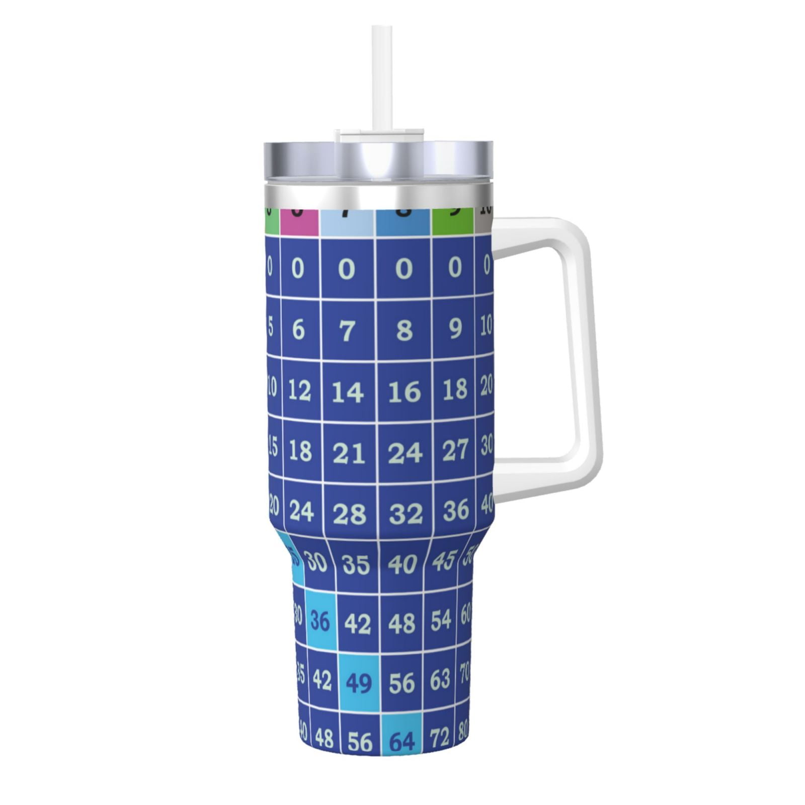 Logiee Multiplication Table Print 40OZ Ice Bully Cup with Handle and ...