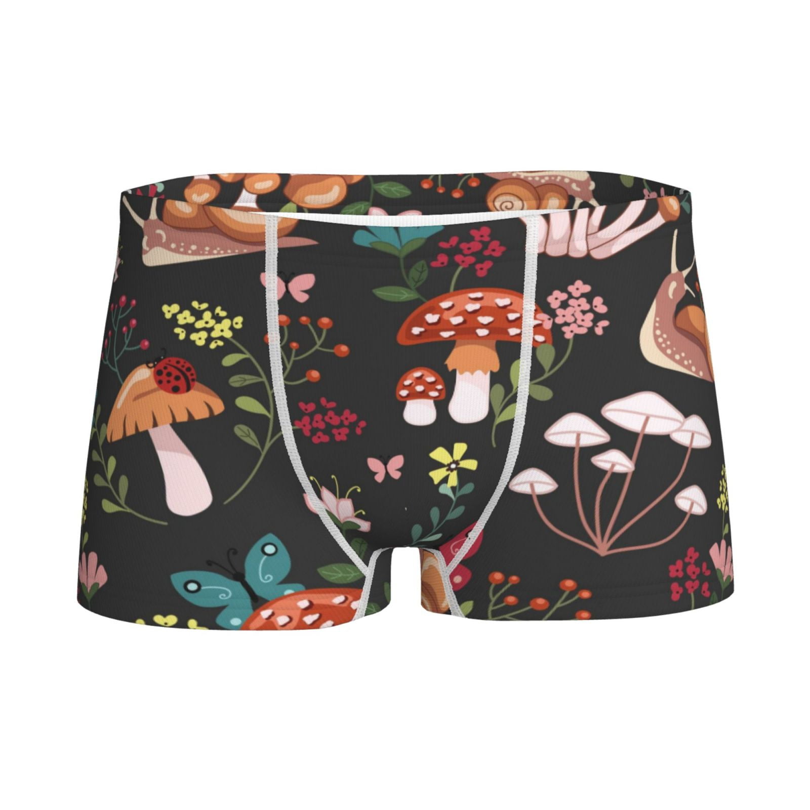 Logiee Mushroom With Snails Print Boys' Boxer Briefs,Tween Boy ...