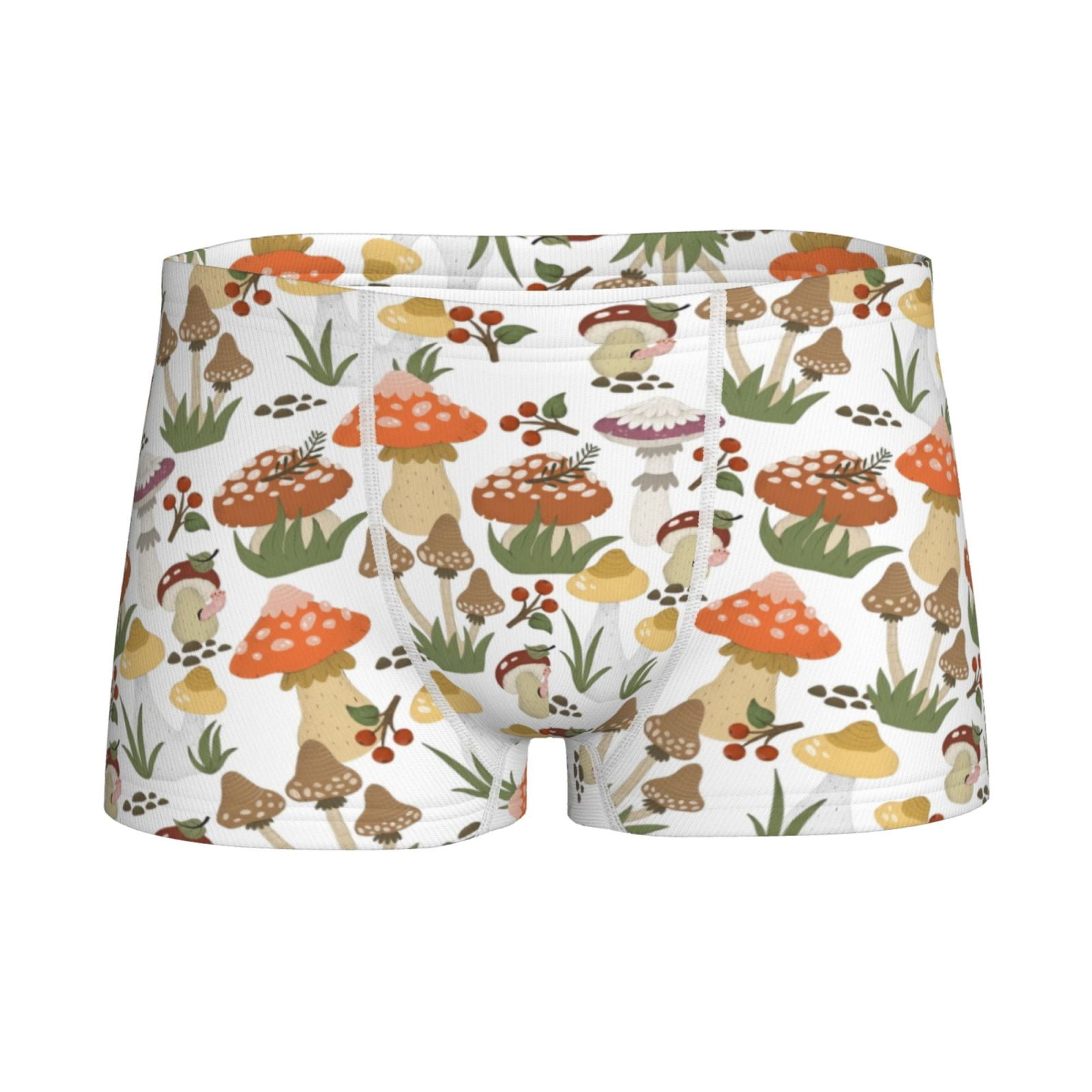 Logiee Mushrooms Print Boys' Boxer Briefs,Tween Boy Underwear-Large ...