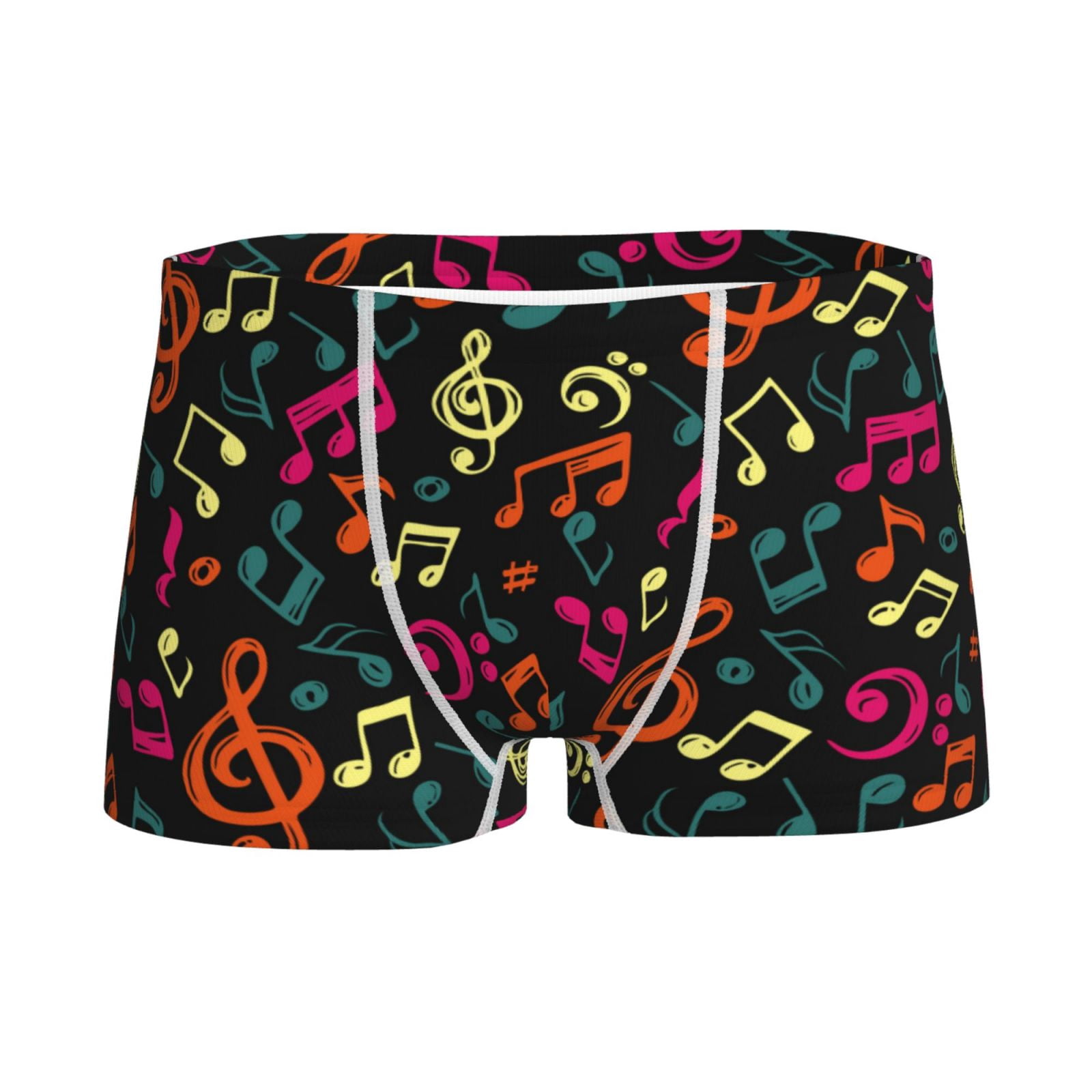 Logiee Music Notes Print Boys' Boxer Briefs,Tween Boy Underwear-Small ...