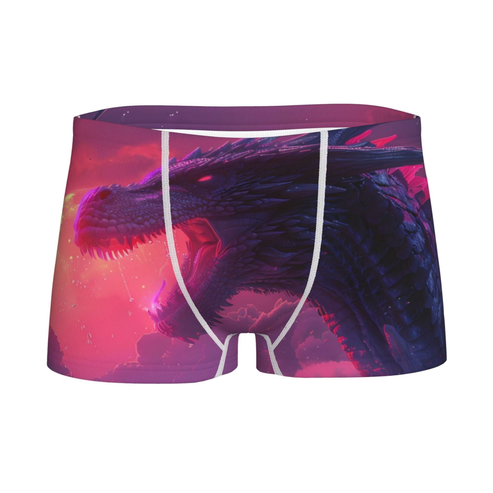 Logiee Mystical Dragon Under Moon Print Boys' Boxer Briefs,Tween Boy ...