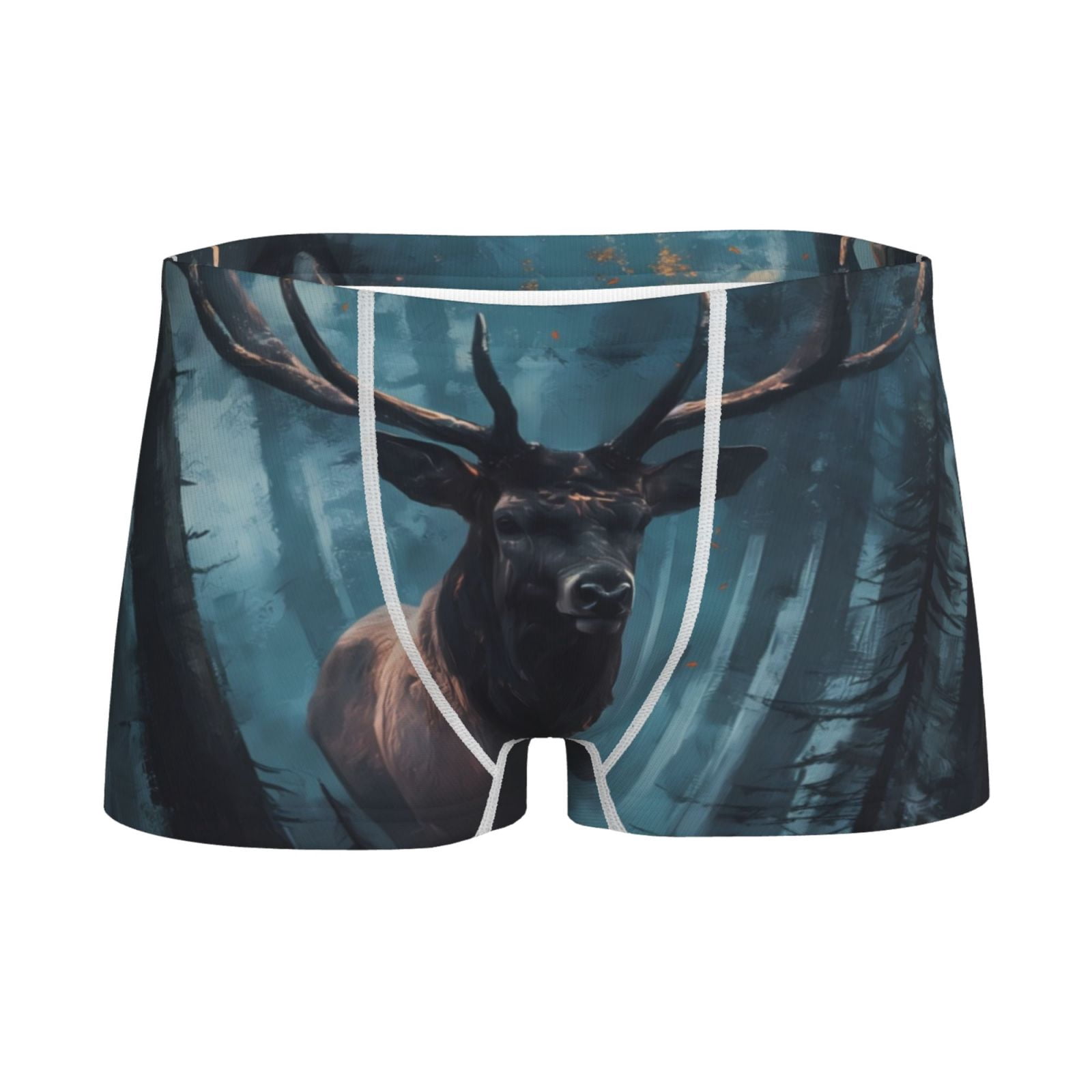 Logiee Mystical Forest Elk Print Boys' Boxer Briefs,Tween Boy Underwear ...