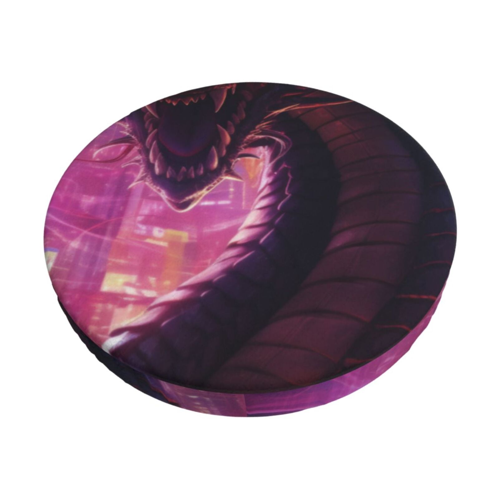 Logiee Neon Futuristic Dragon Print Stool Covers Round,Bar Stool Covers ...