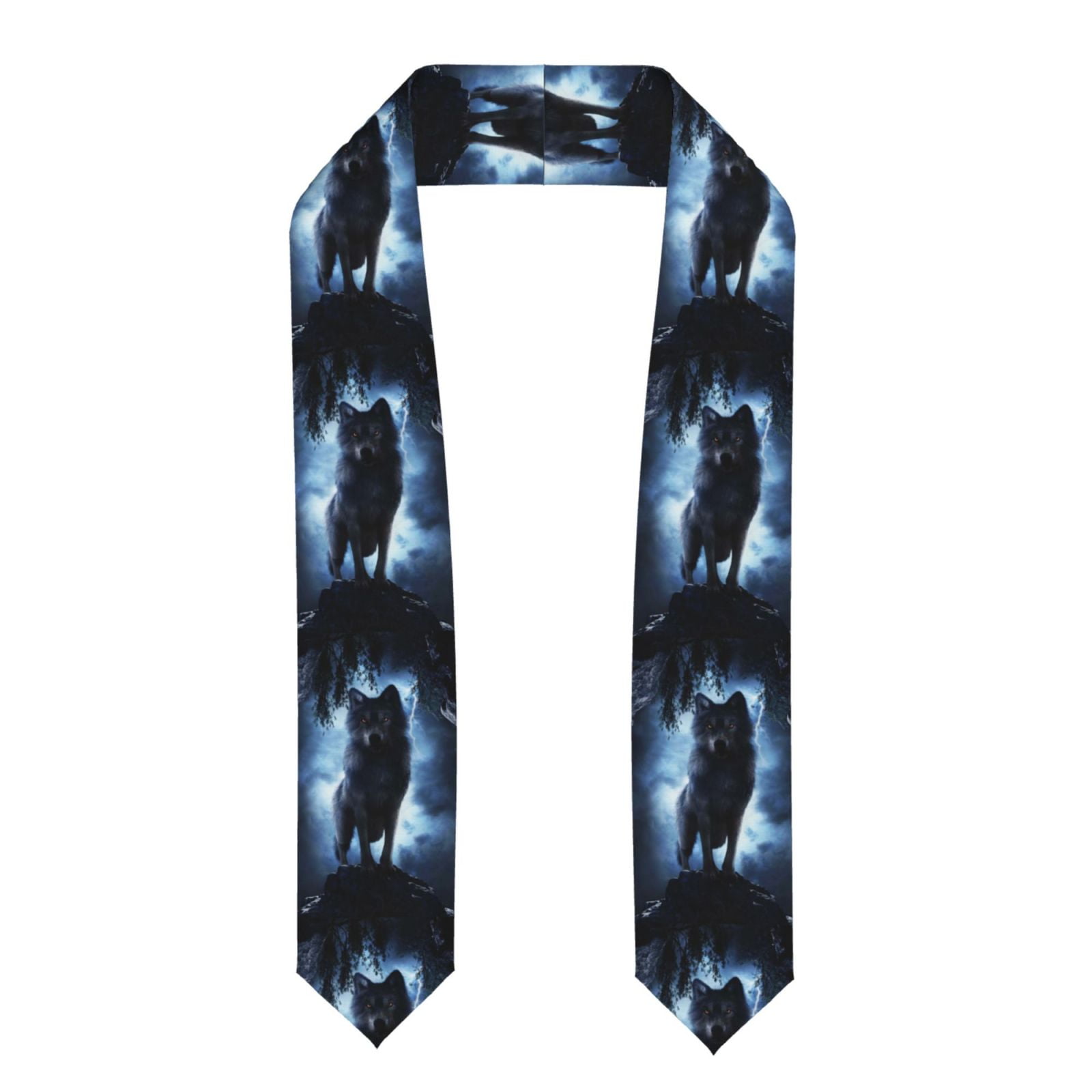 Logiee Night Scene of Wolves Print Unisex Adult Graduation Stole Shawl ...