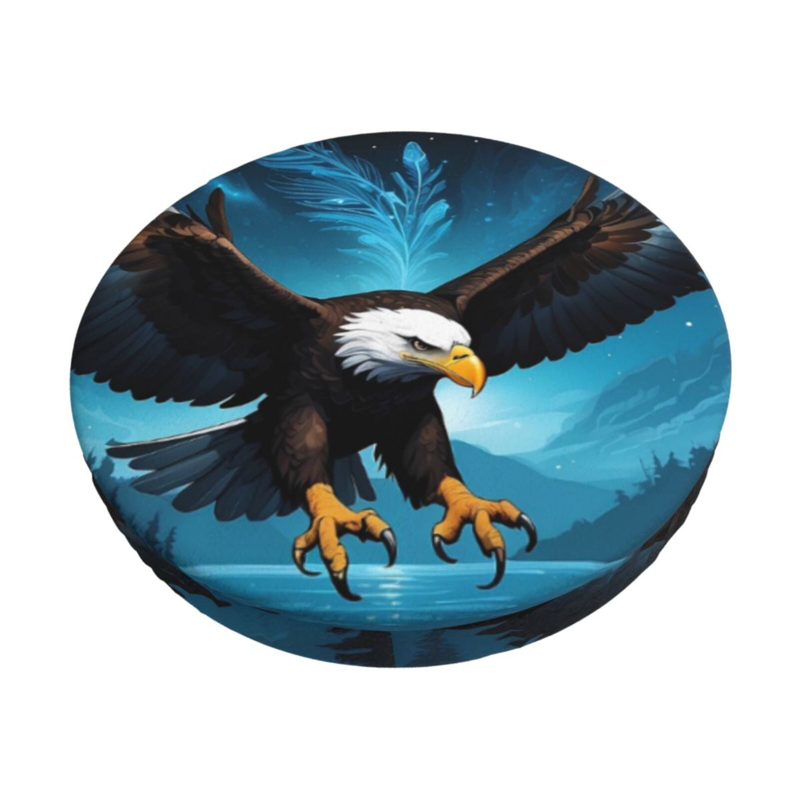Logiee Night Sky Forest Bald Eagle Print Stool Covers Round,Bar Stool Covers,Watedrproof Stool ...
