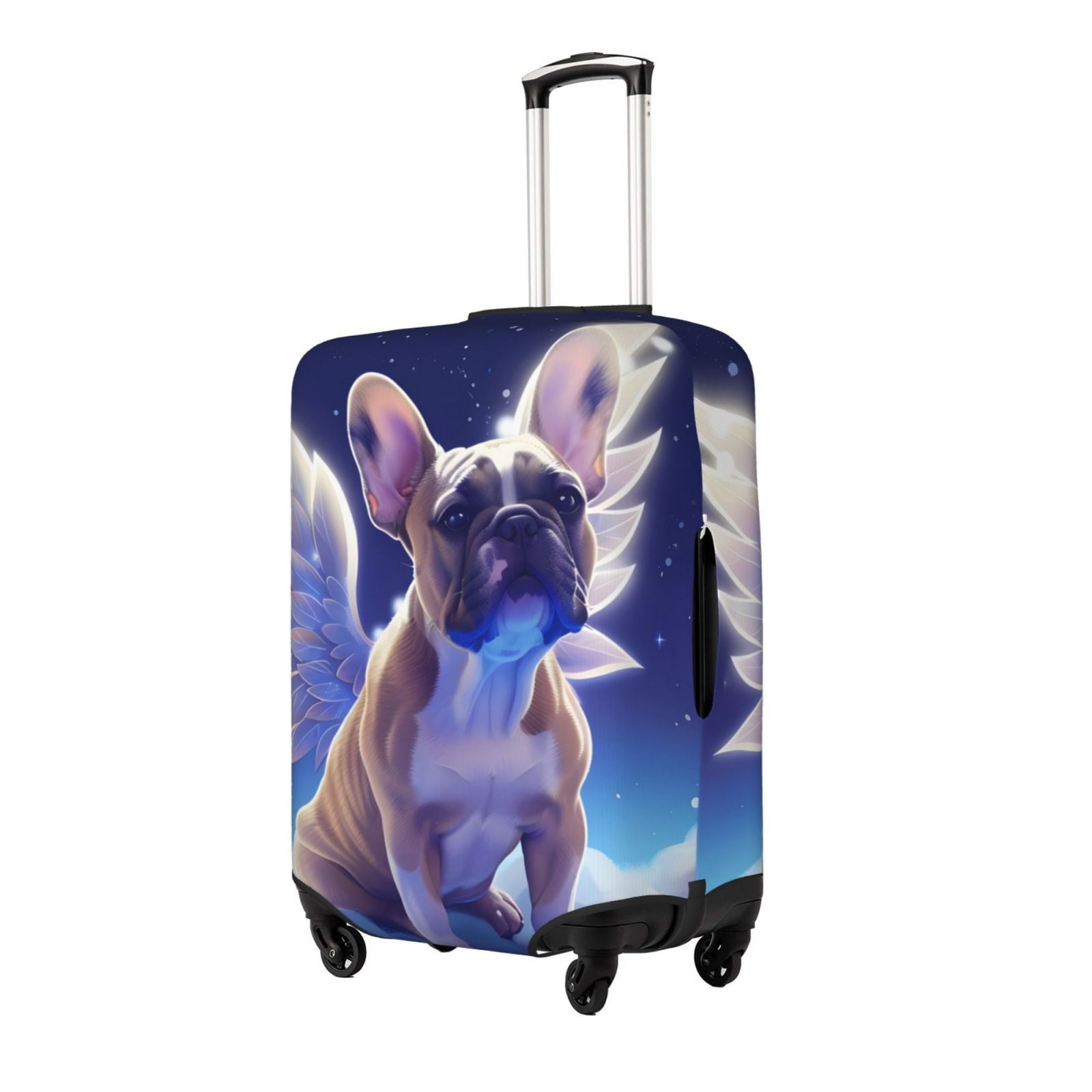 Logiee Night Sky Winged French Bulldog Print Travel Luggage Cover ...