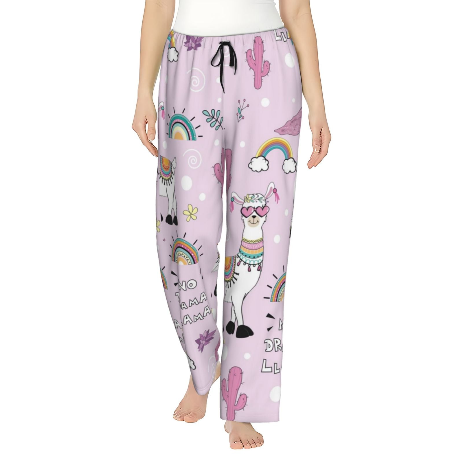Logiee No Drama Llama Print Women Pajama Pants,Comfy Pj Bottom with ...