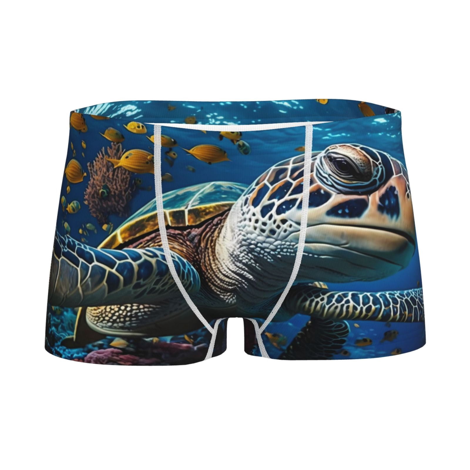 Logiee Ocean Coral Turtle Print Boys' Boxer Briefs,Tween Boy Underwear ...