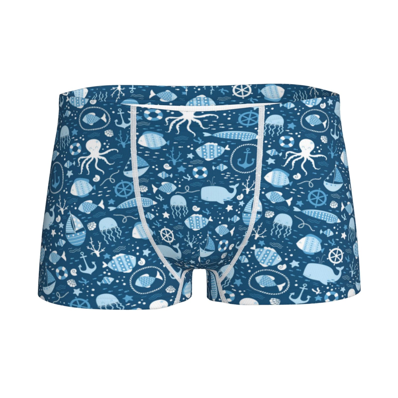 Logiee Octopus And Whale Print Boys' Boxer Briefs,Tween Boy Underwear ...