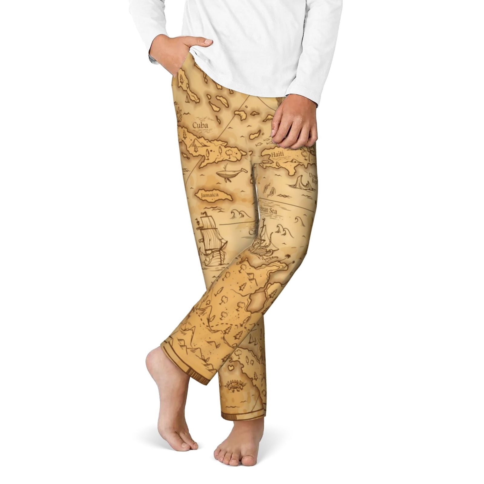 Logiee Old Vintage Map Of Sea Print Teenagers' Pajama Pants ,Boys ...