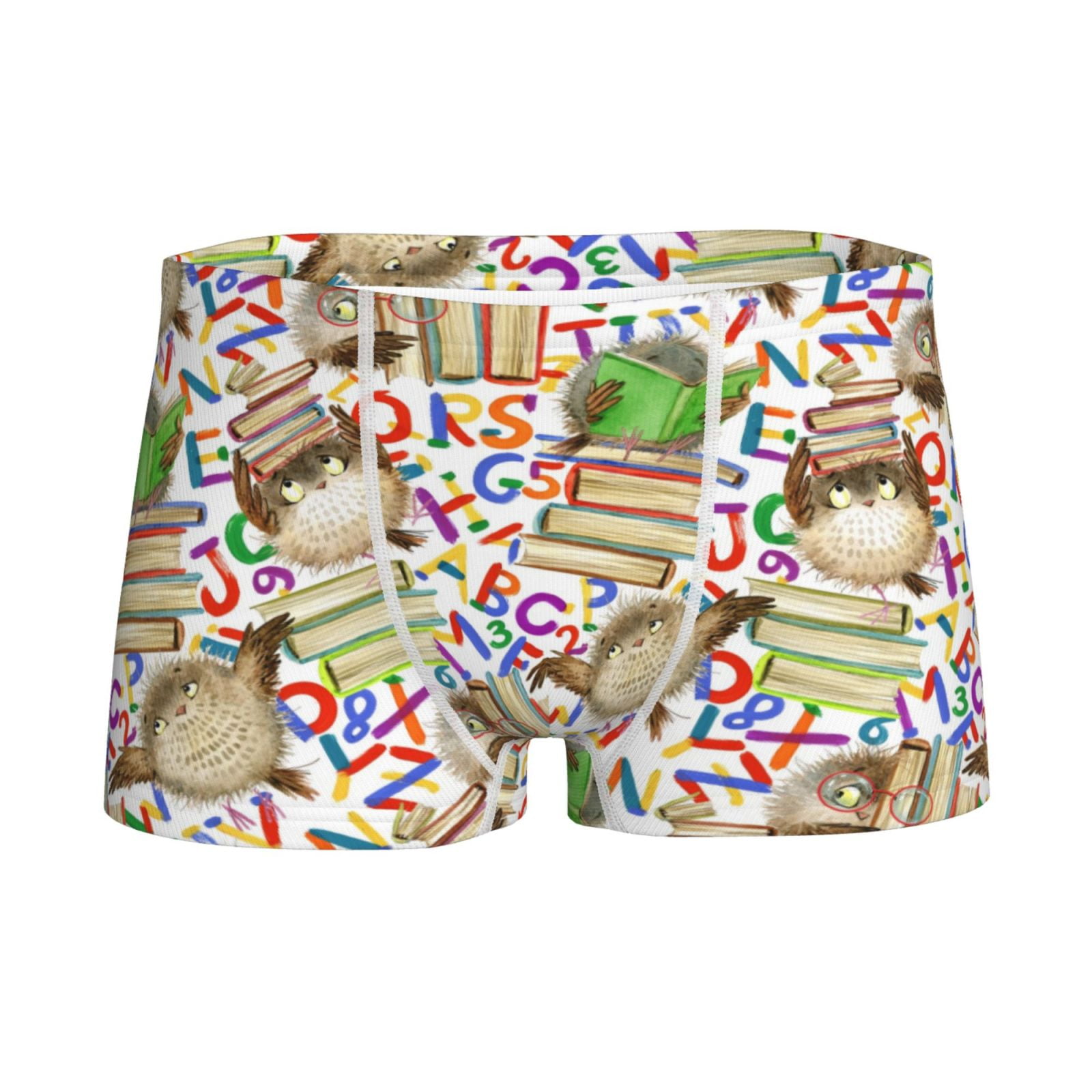 Logiee Owl Back To School Print Boys' Boxer Briefs,Tween Boy Underwear ...