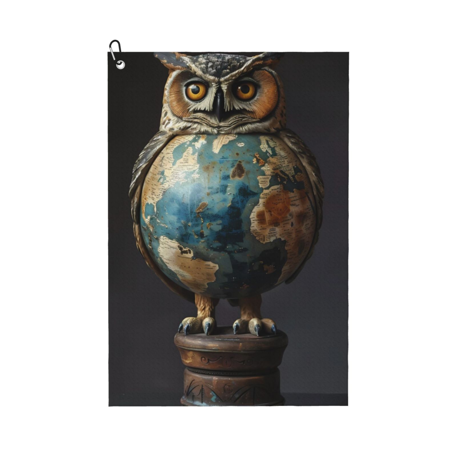 Logiee Owl Globe Sculpture Print Golf Towels,16" x 24" Portable Golf ...