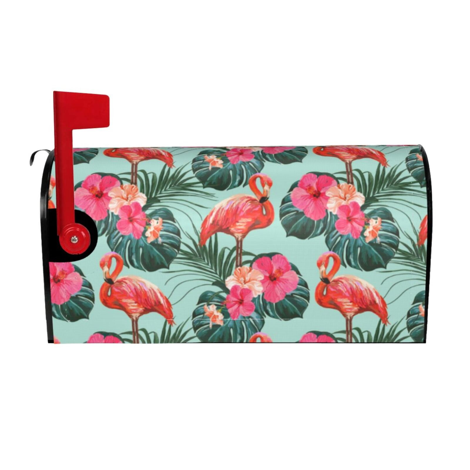 Logiee Palm Leaves Flamingo Print Post Letter Box Wrap Decor, Mailbox ...